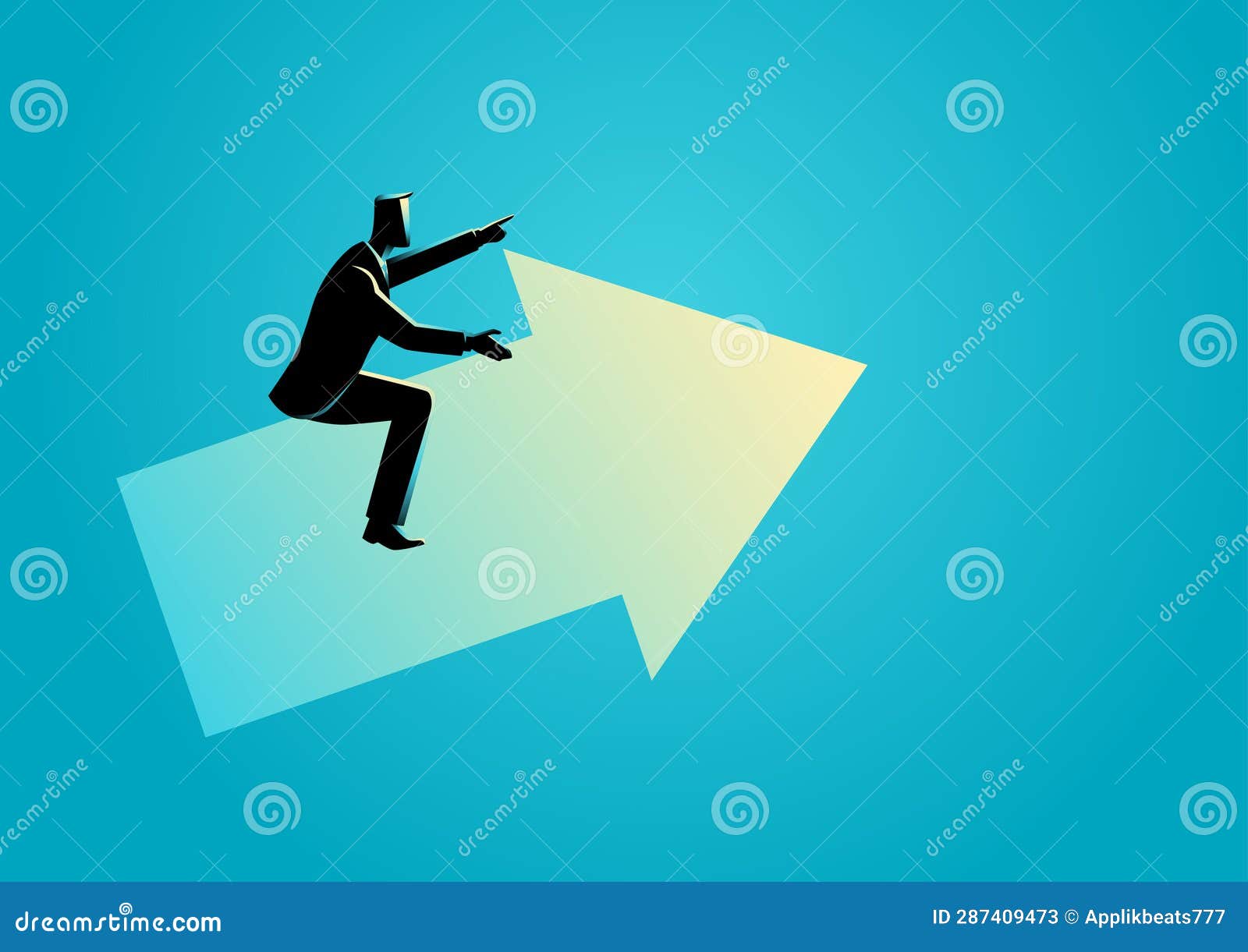 Businessman Riding an Arrow Graph Stock Vector - Illustration of arrow ...
