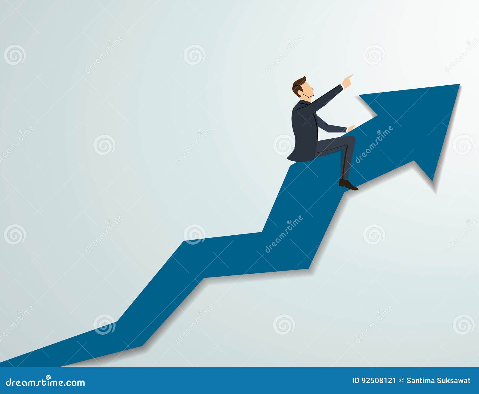 Businessman Riding on Arrow Icon Vector Background Stock Vector ...