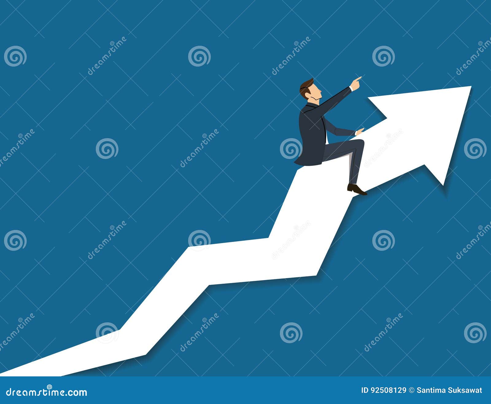 Businessman Riding on Arrow Icon Vector Background Stock Vector ...