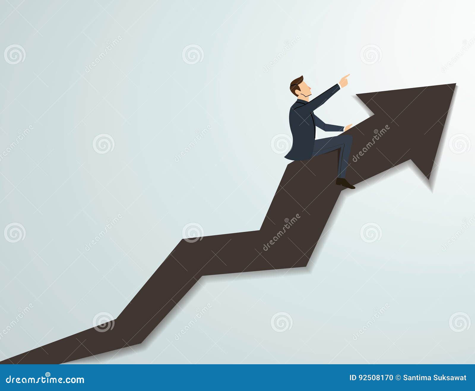 Businessman Riding on Arrow Icon Vector Background Stock Vector ...