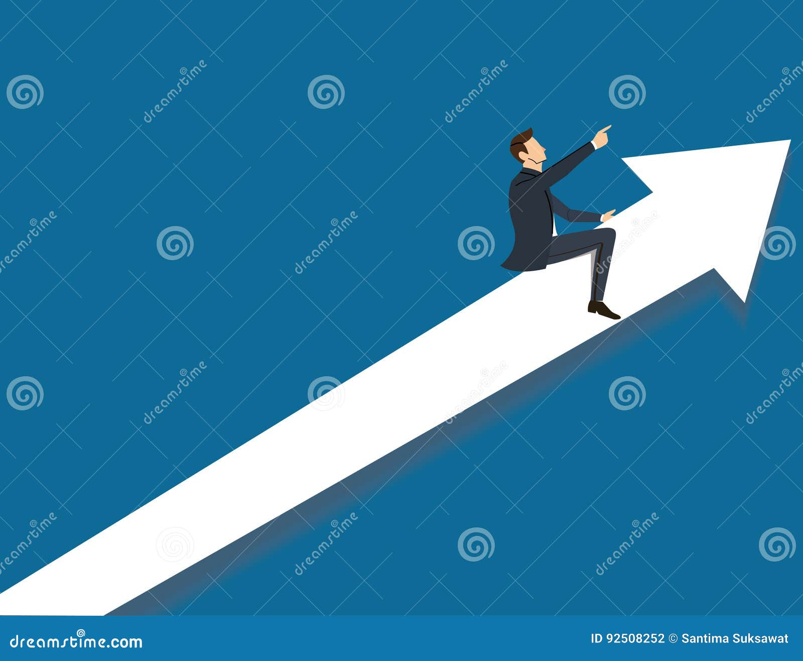 Businessman Riding on Arrow Icon Vector Background Stock Vector ...