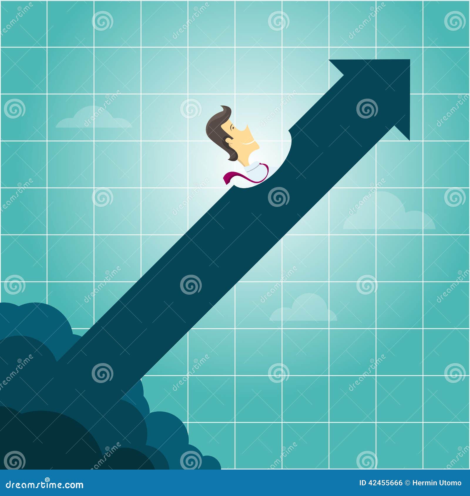 Businessman Riding an Arrow Stock Vector - Illustration of arrow ...