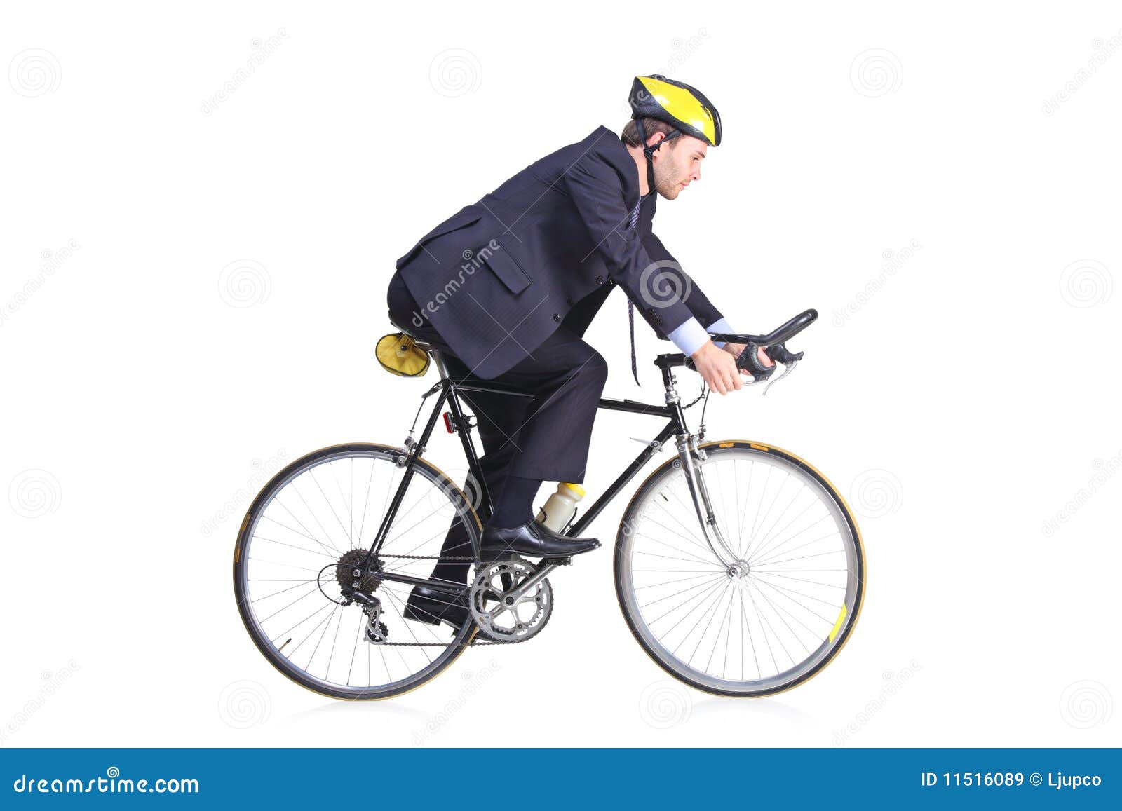 Businessman Riding a Bicycle Stock Image - Image of helmet, isolated ...