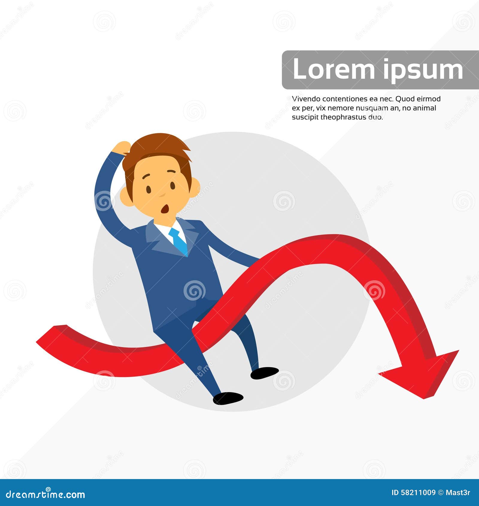 Businessman Riding Financial Graph Red Arrow Stock Vector ...