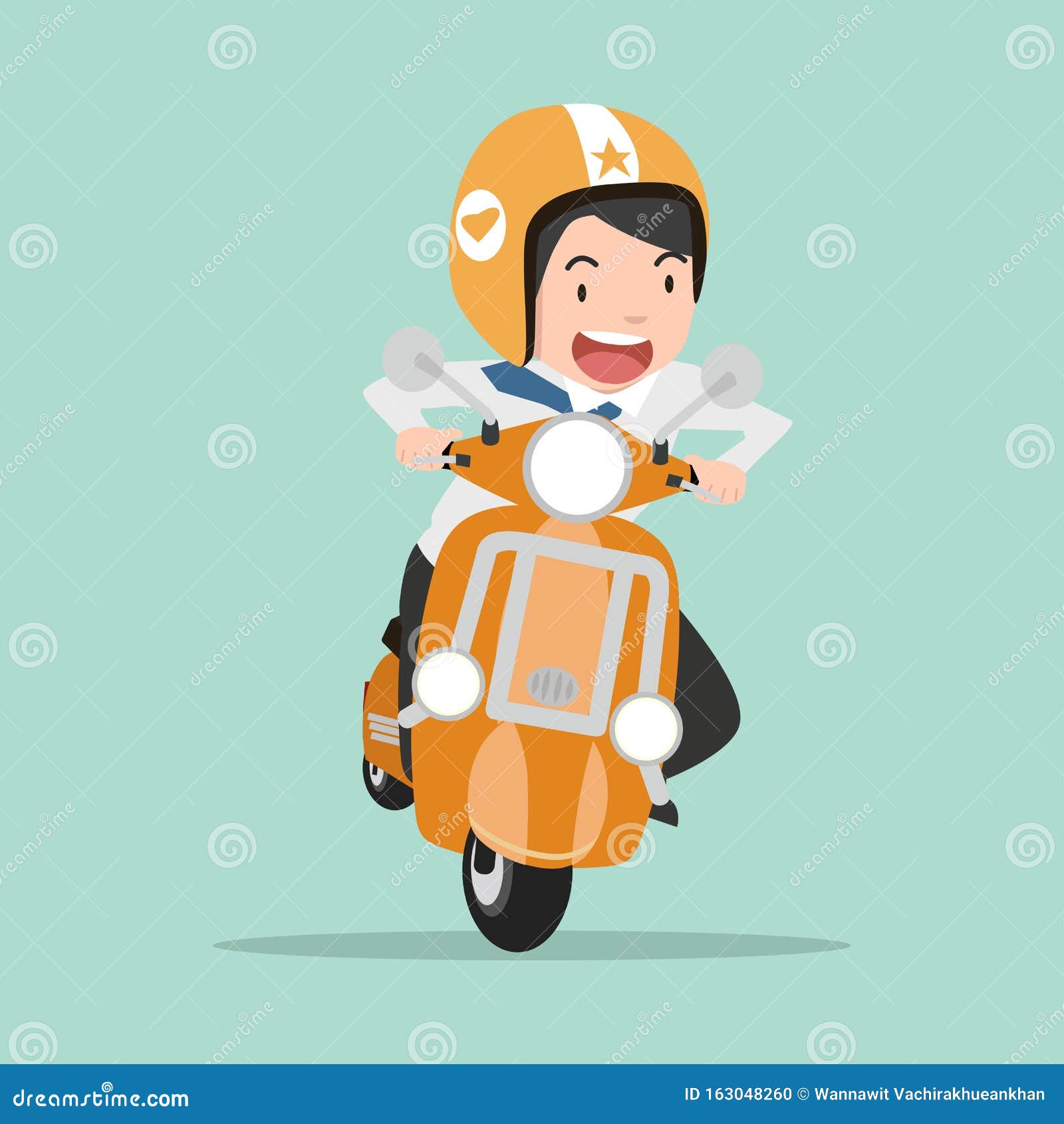 Businessman Riding a Motorcycle Going To Work Stock Vector ...