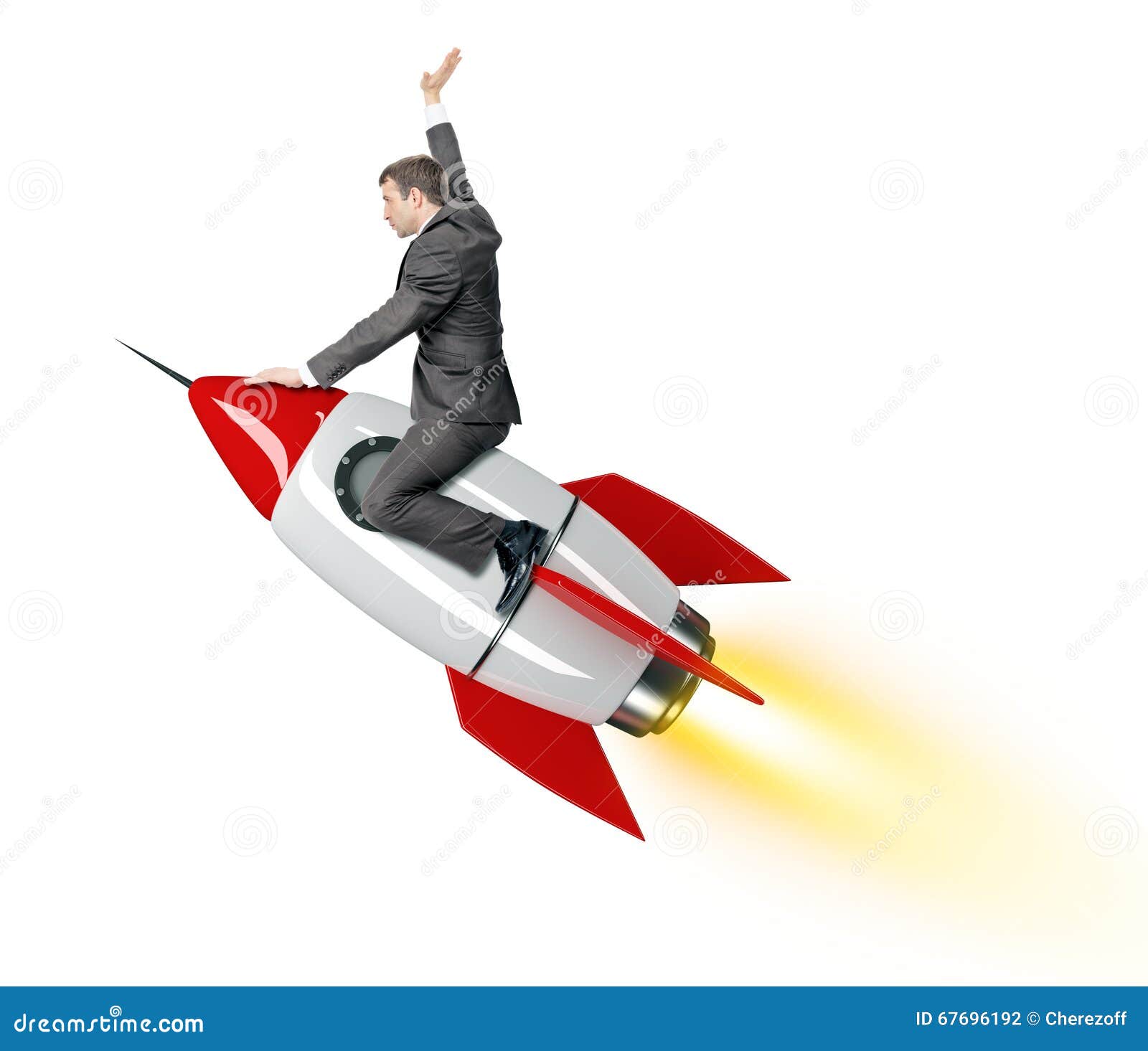 Businessman Riding Rocket Ship Stock Photos - Free & Royalty-Free Stock ...