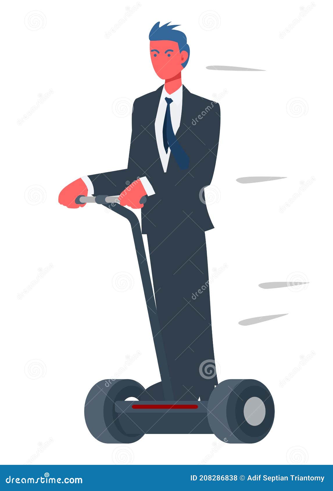 Businessman Riding Segway. Simple Flat Illustration Stock Vector ...