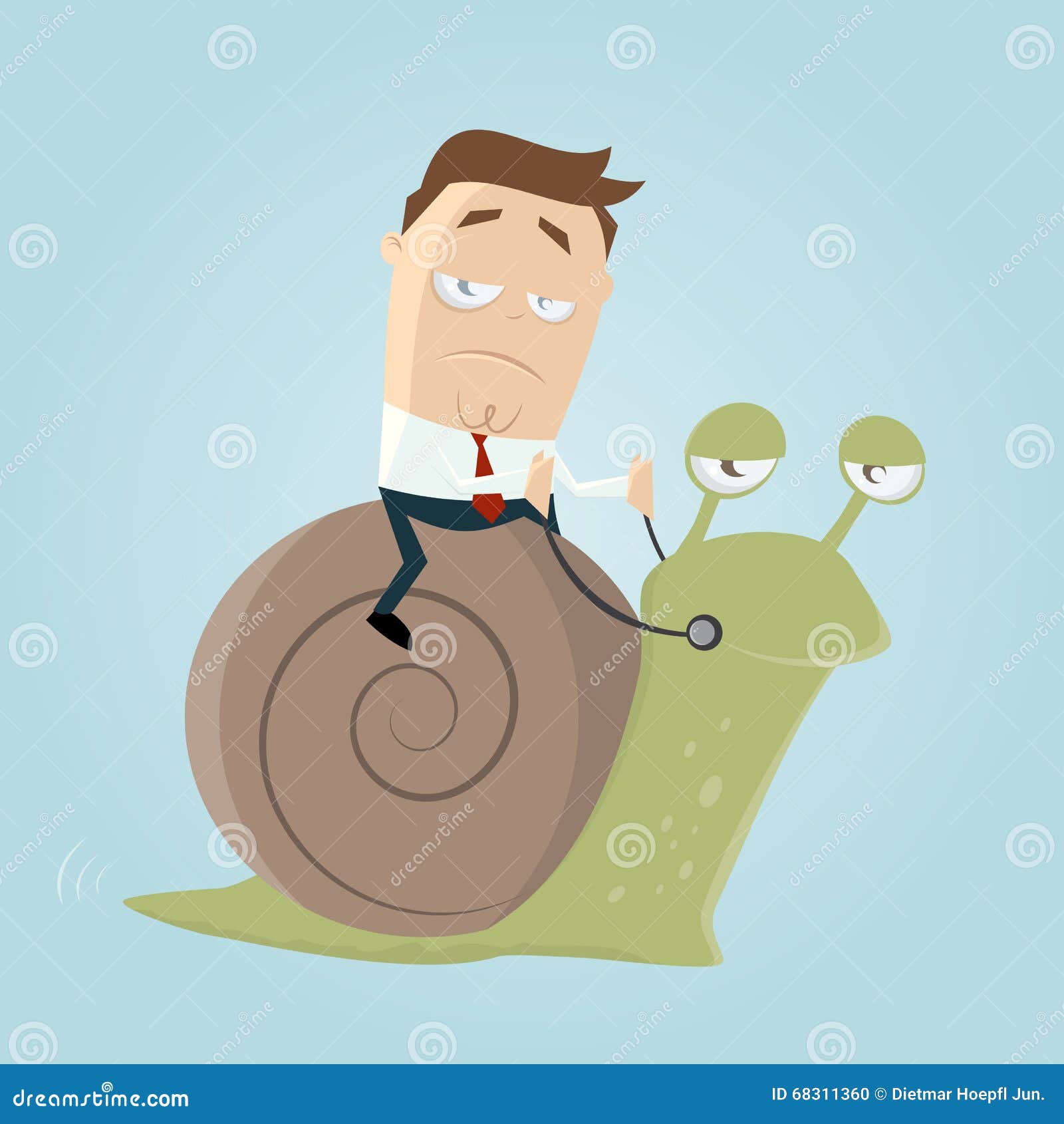 Businessman Riding A Slow Snail Stock Vector - Illustration of cute ...