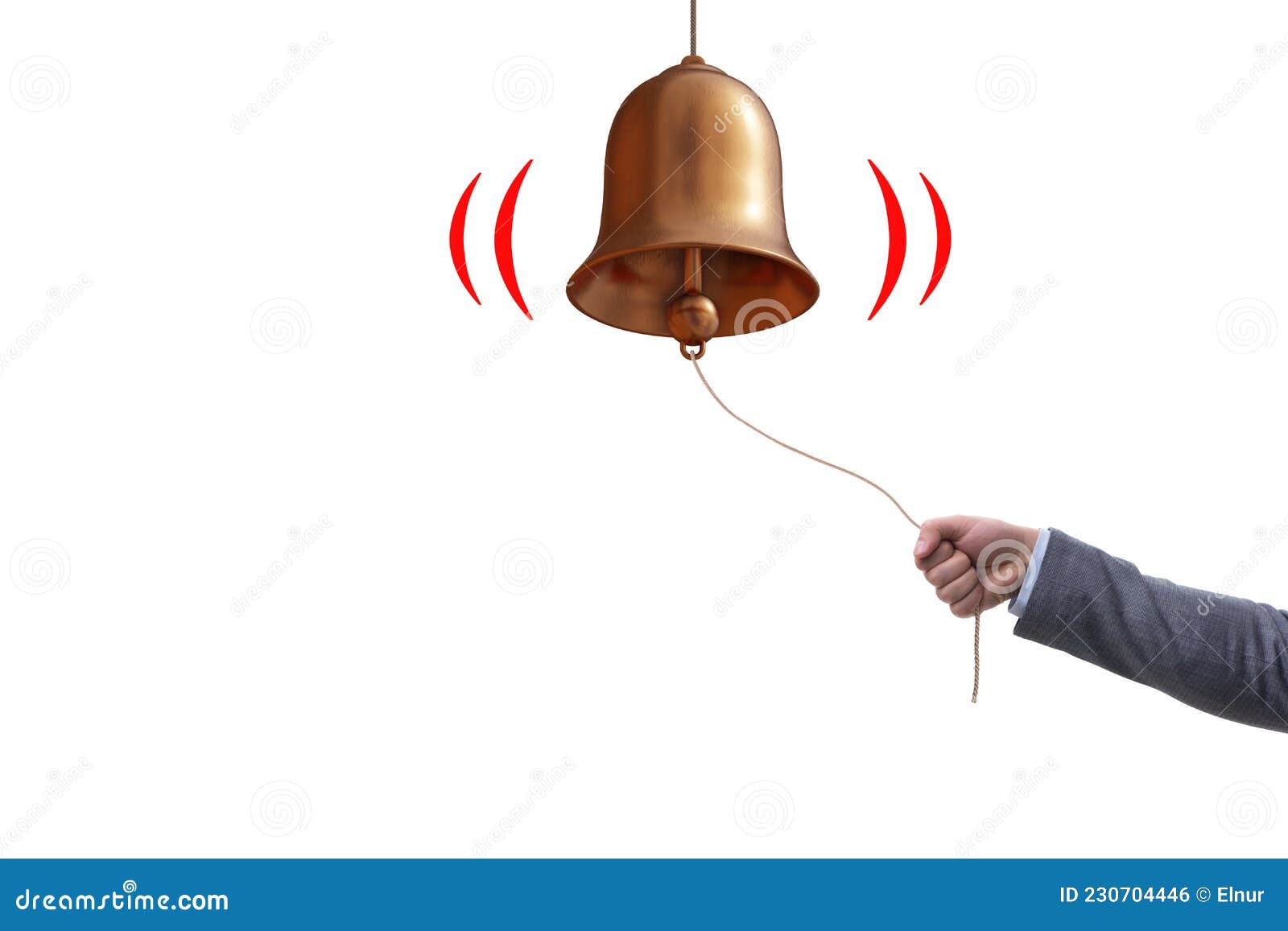 Businessman Ringing the Bell in Case of Danger Stock Photo - Image of ...