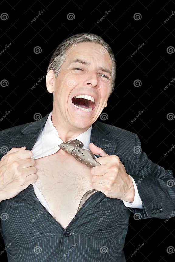Businessman Rips Open Suit stock photo. Image of anxiety - 26517228
