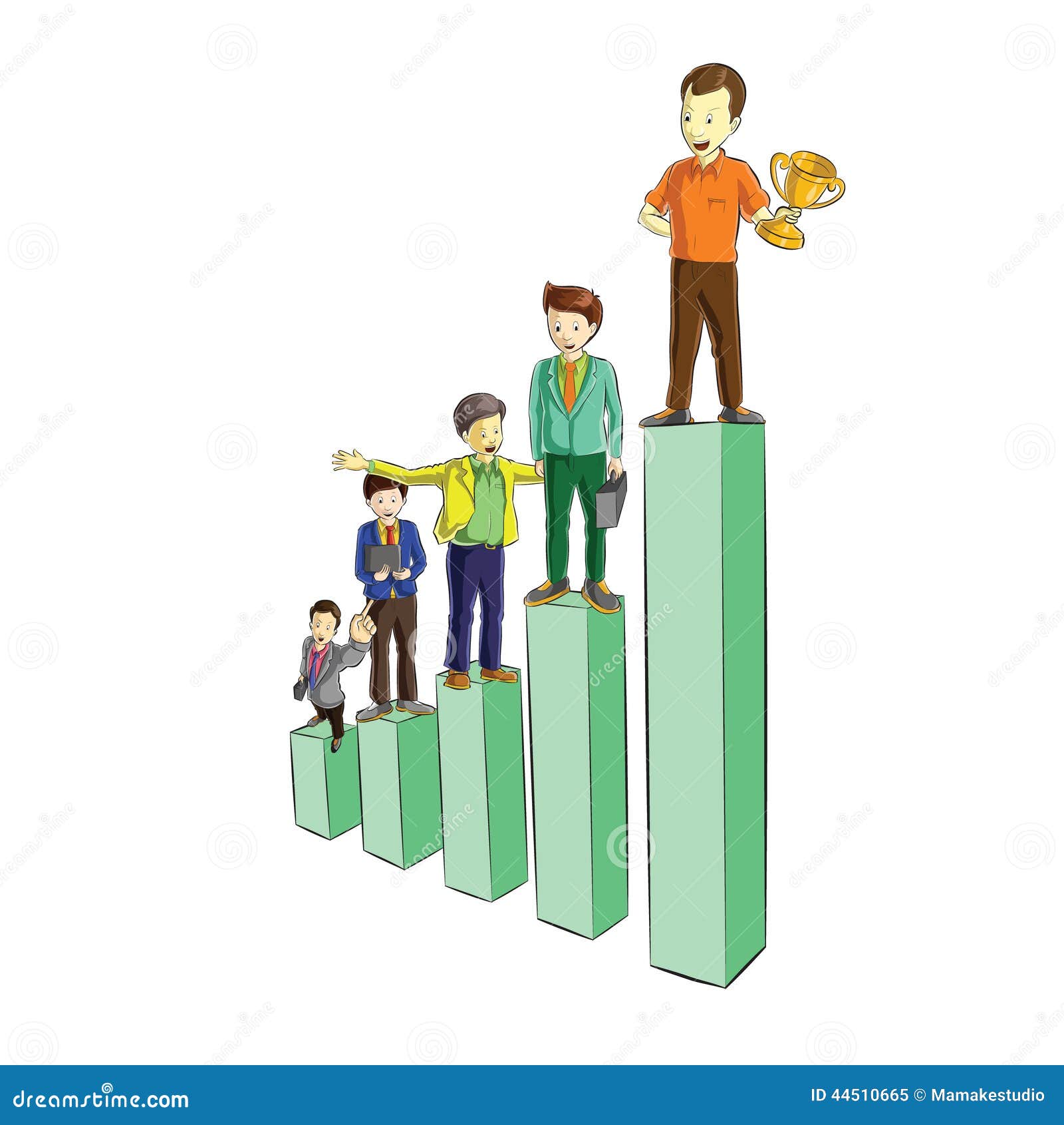 Businessman Rise on Chart and Drawing Concept Stock Illustration ...