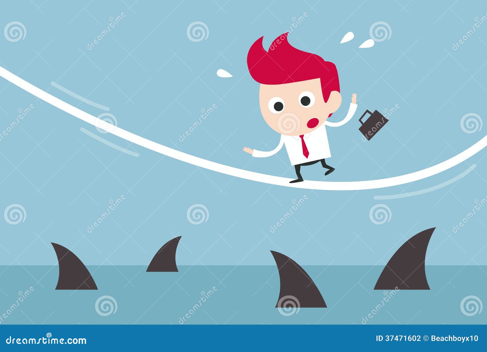 Businessman in risk stock vector. Illustration of insurance - 37471602