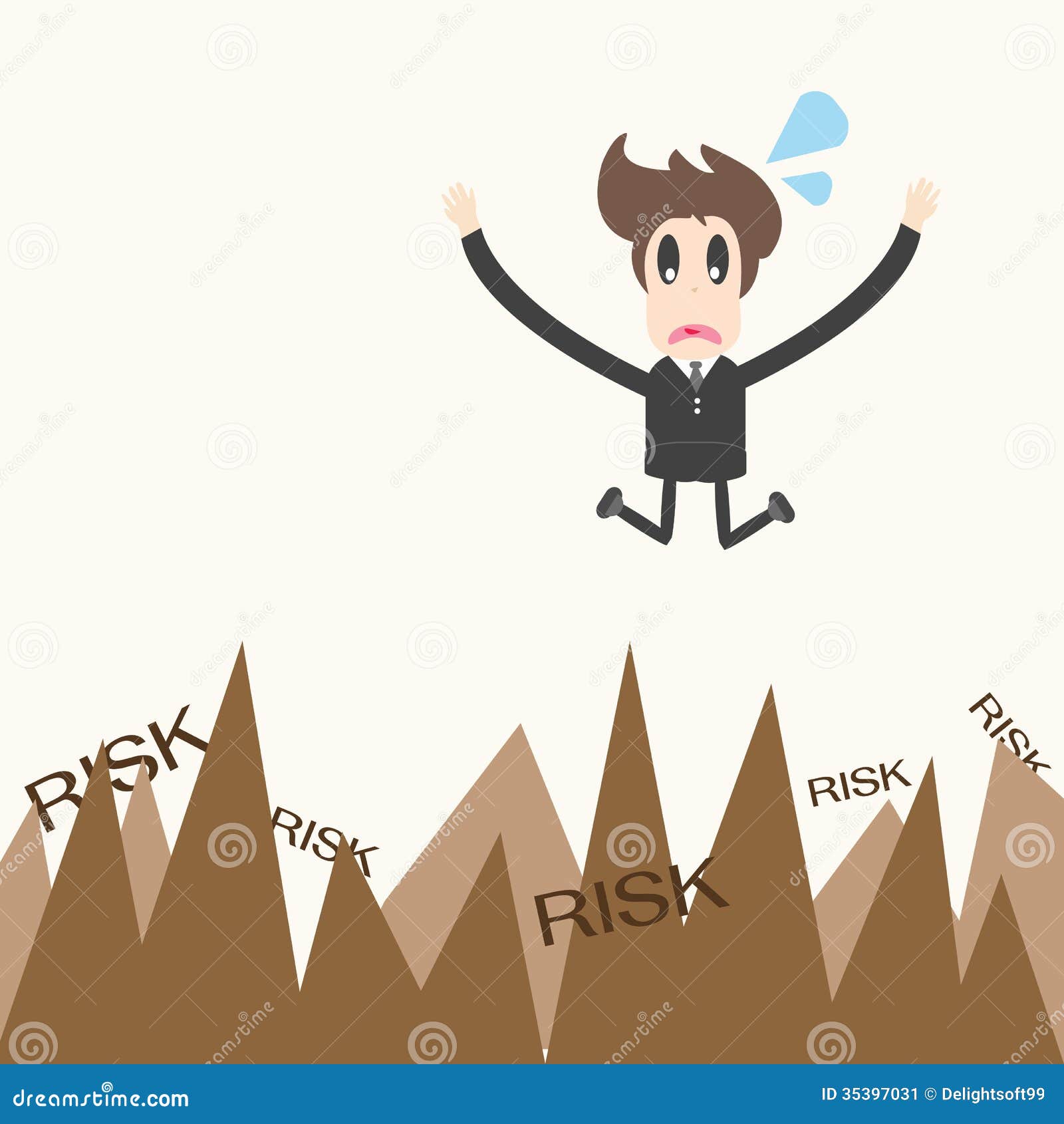Businessman in risk stock vector. Illustration of design - 35397031