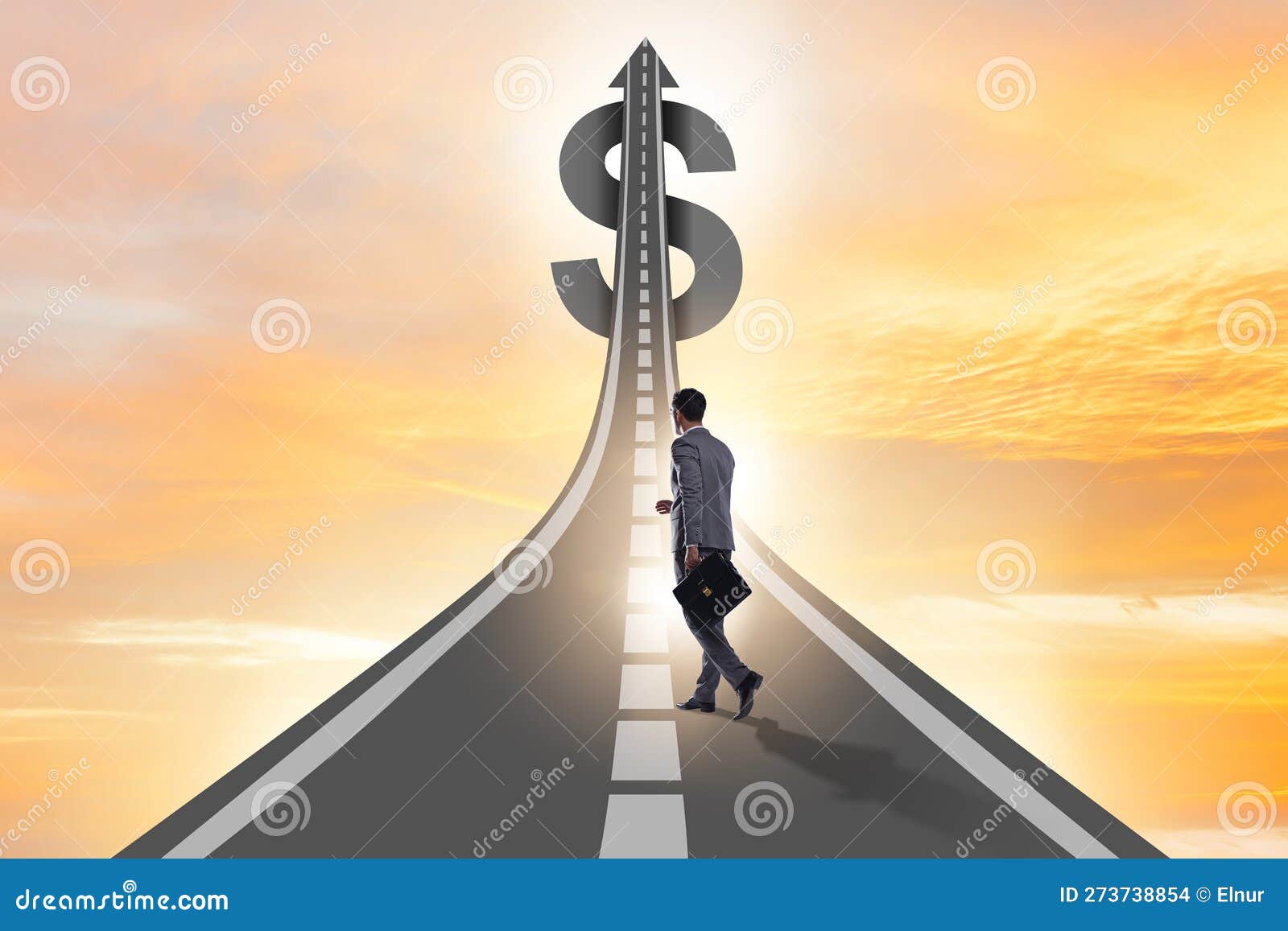 Businessman on the Road To Wealth Stock Photo - Image of path, banking ...