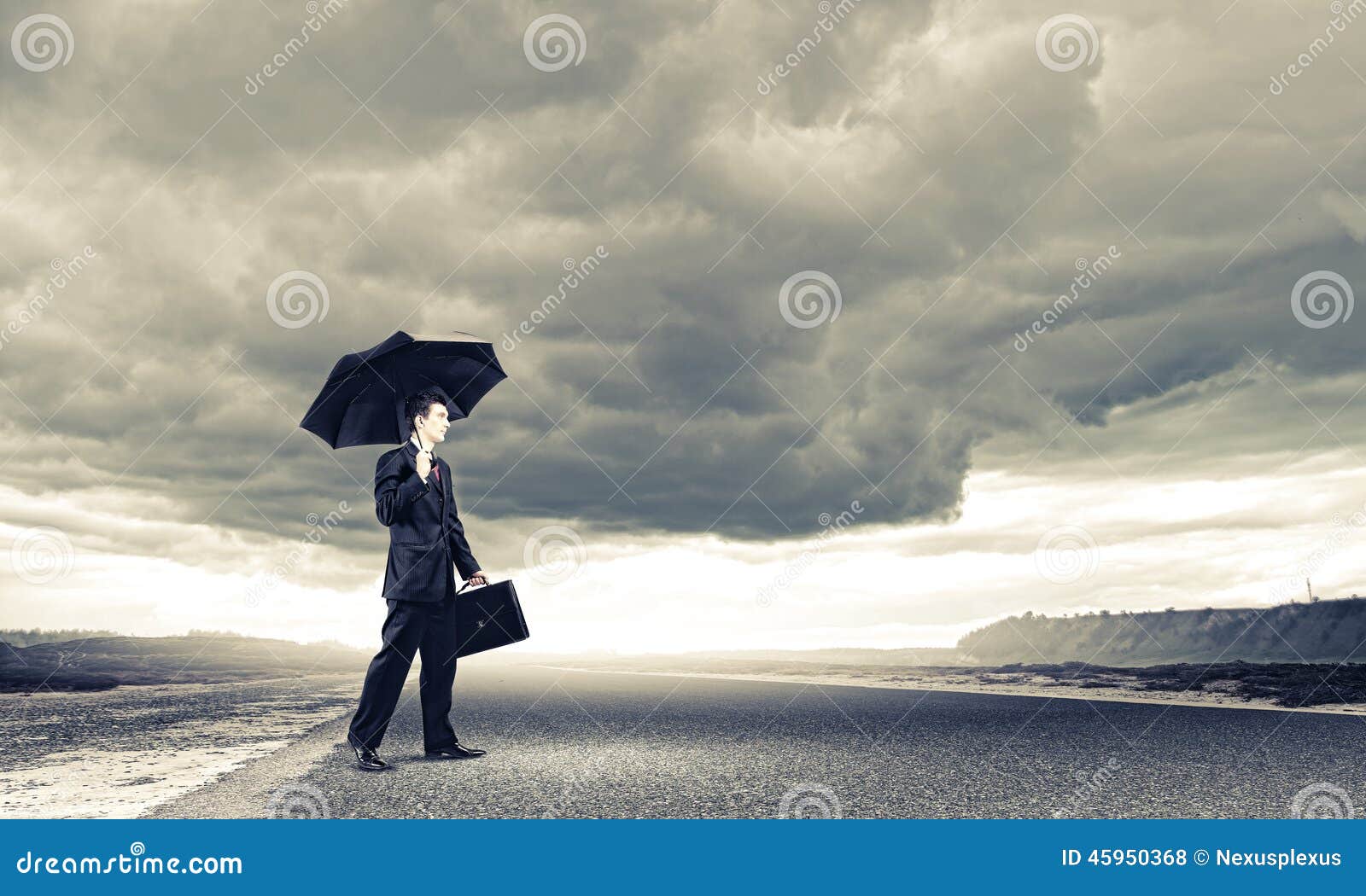 Businessman on road stock photo. Image of business, leadership - 45950368
