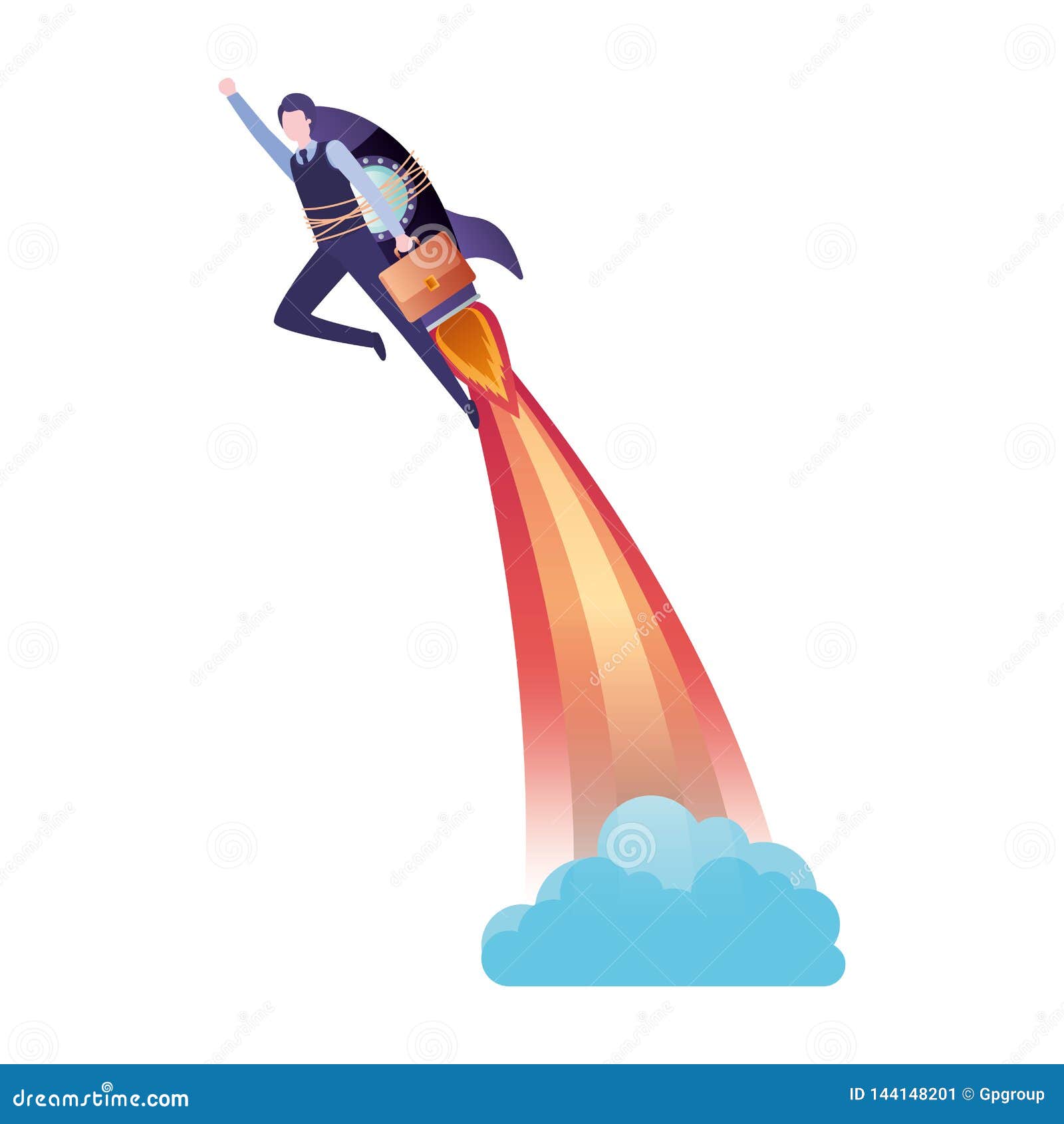 Businessman with Rocket Avatar Character Stock Vector - Illustration of ...