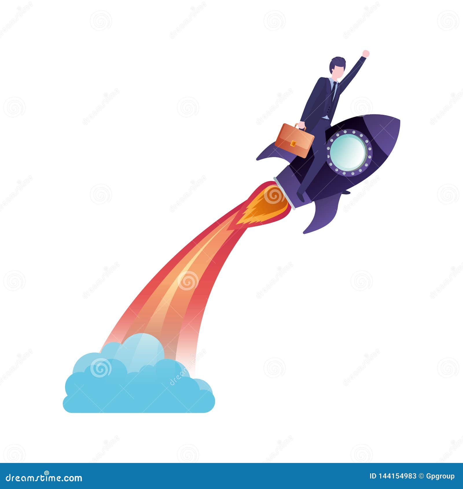 Businessman with Rocket Avatar Character Stock Vector - Illustration of ...