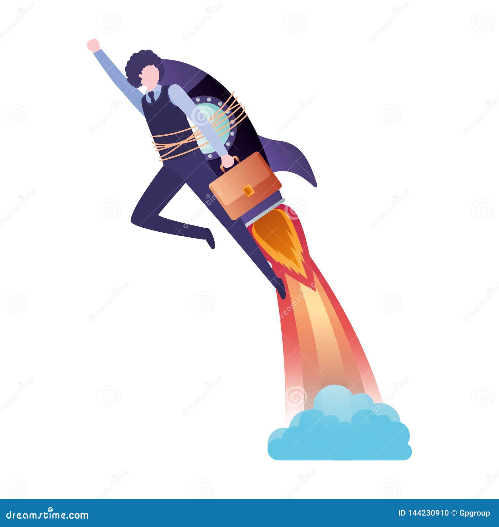 Businessman with Rocket Avatar Character Stock Vector - Illustration of ...