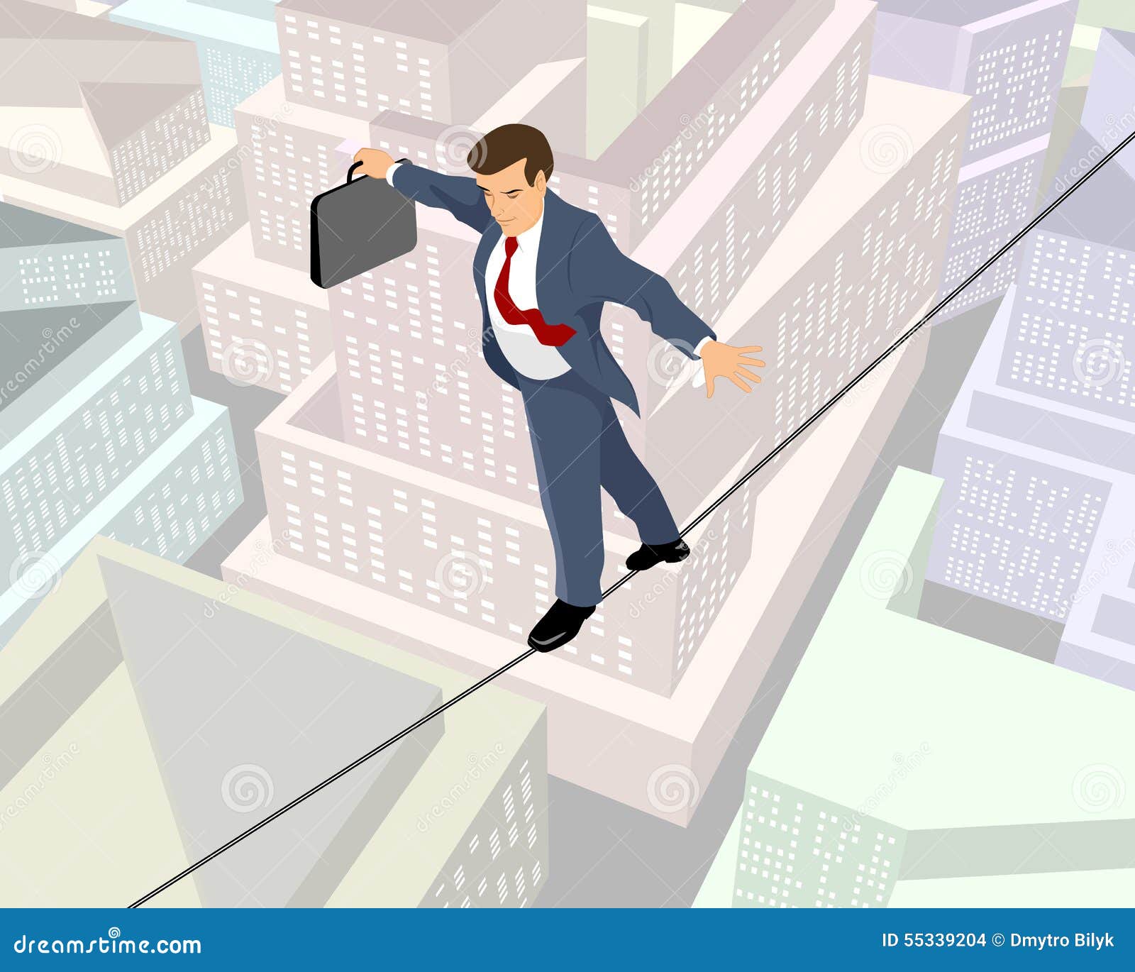 Businessman on a rope stock illustration. Illustration of acrobat ...