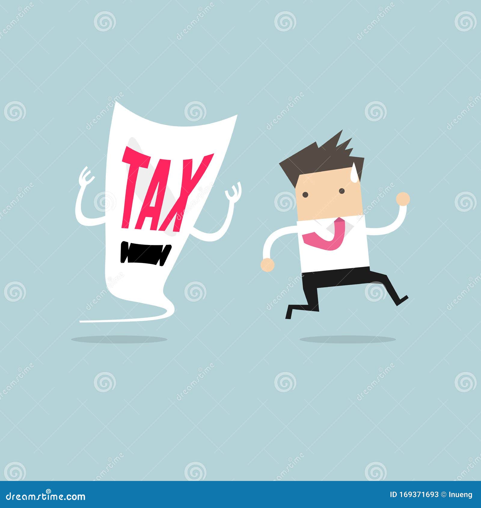 Businessman Run Away from Tax Devil. Stock Vector - Illustration of ...