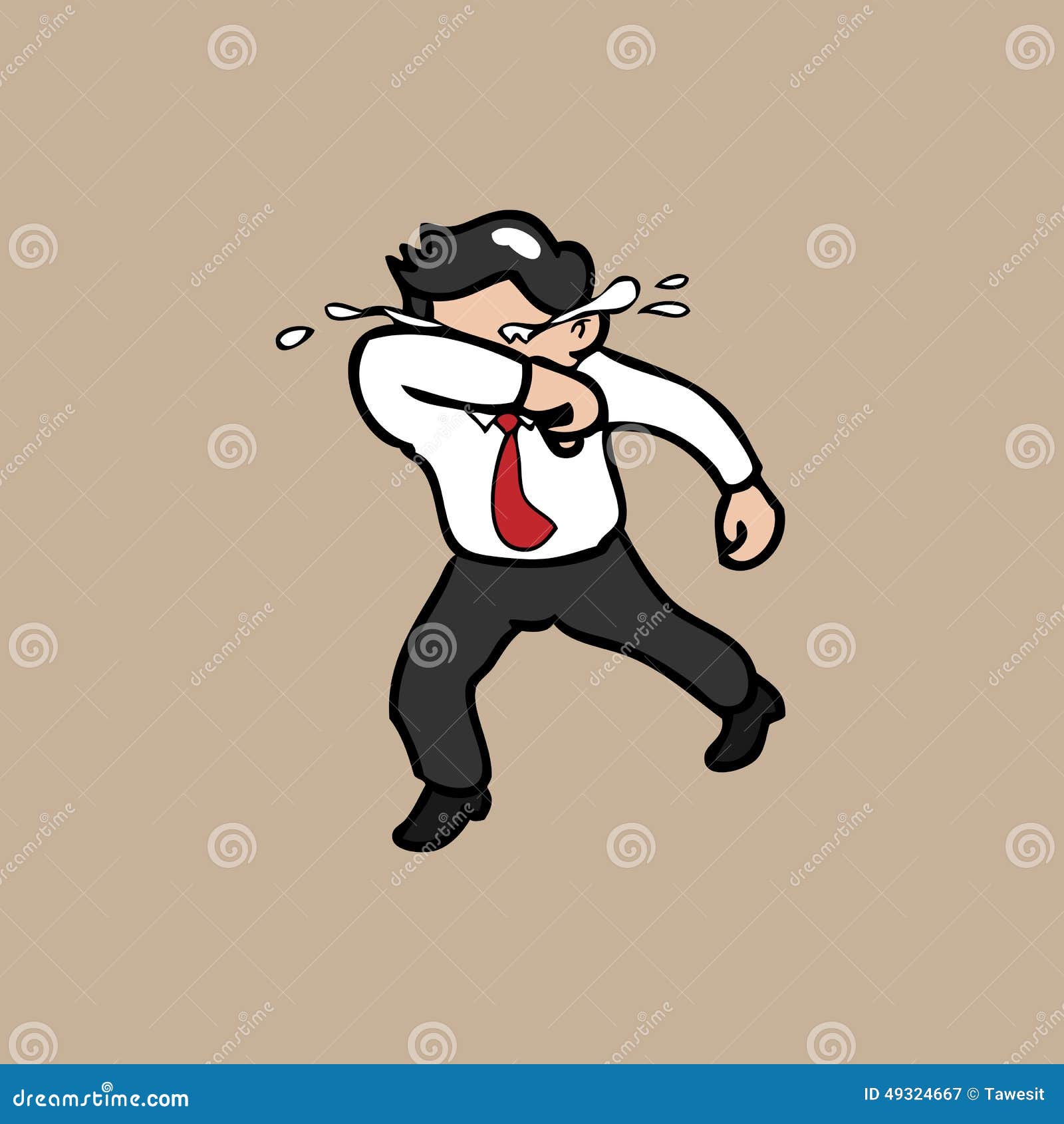 Businessman run and cry stock vector. Illustration of expression - 49324667