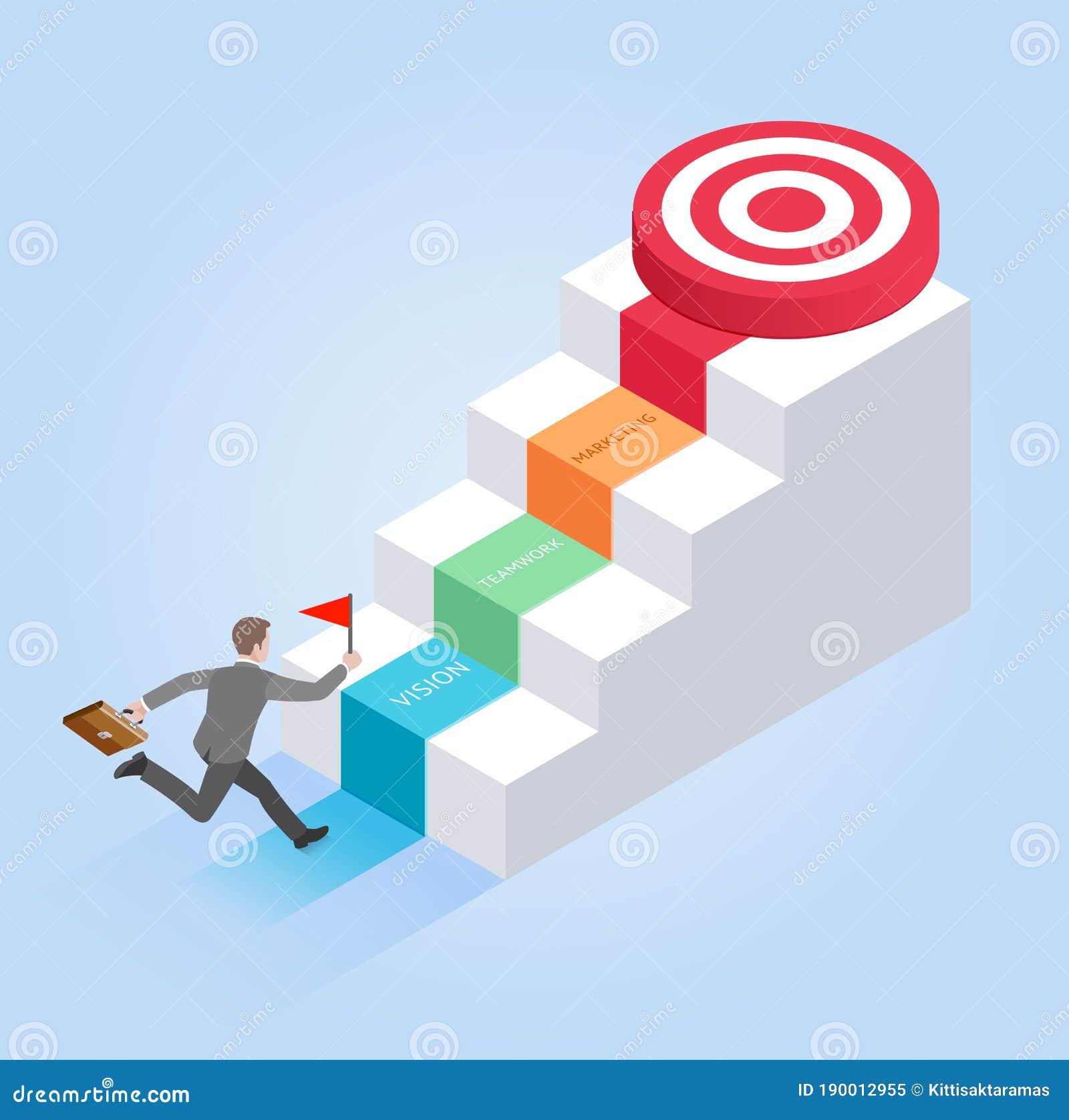 Businessman run to target. stock vector. Illustration of forward ... Businessman run to target. stock vector. Illustration of forward ...