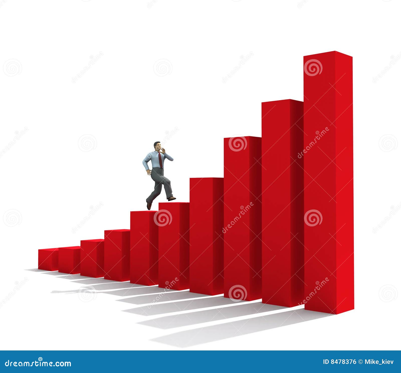 Businessman Run Up on Graph Stock Illustration - Illustration of money ...