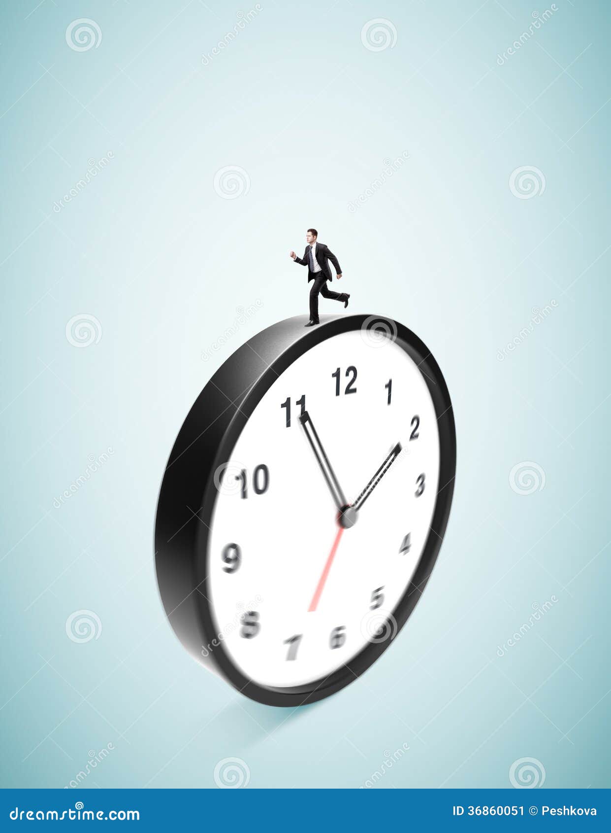 Businessman Runing on Clock Stock Image - Image of leadership, boss ...