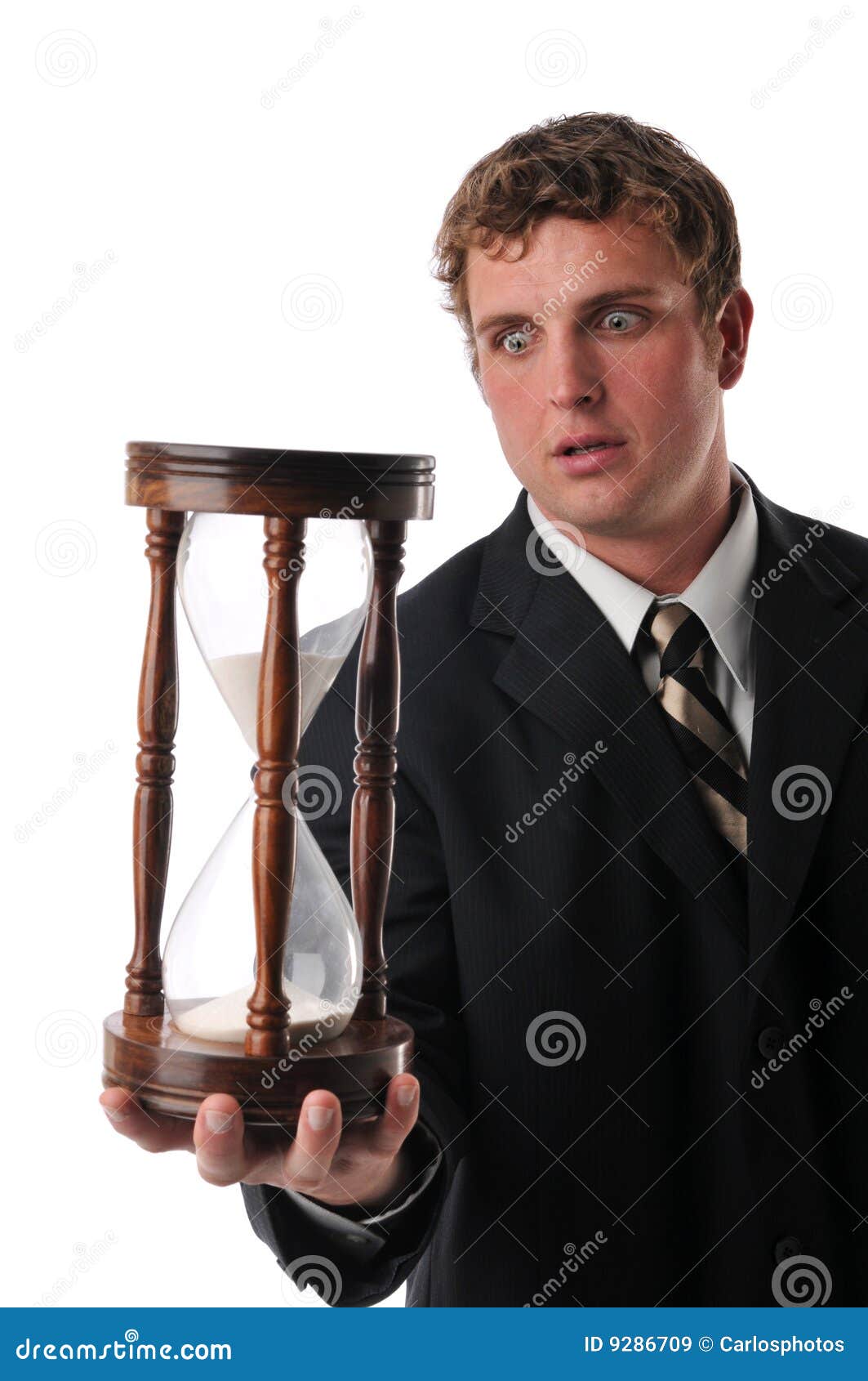 Businessman Runing Out of Time Stock Image - Image of hand, time: 9286709