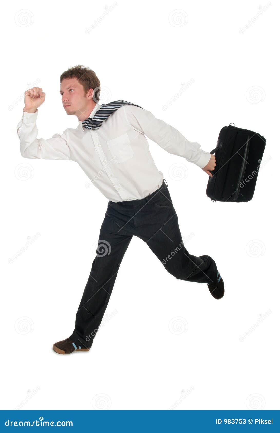 Businessman Running stock image. Image of briefcase, full - 983753