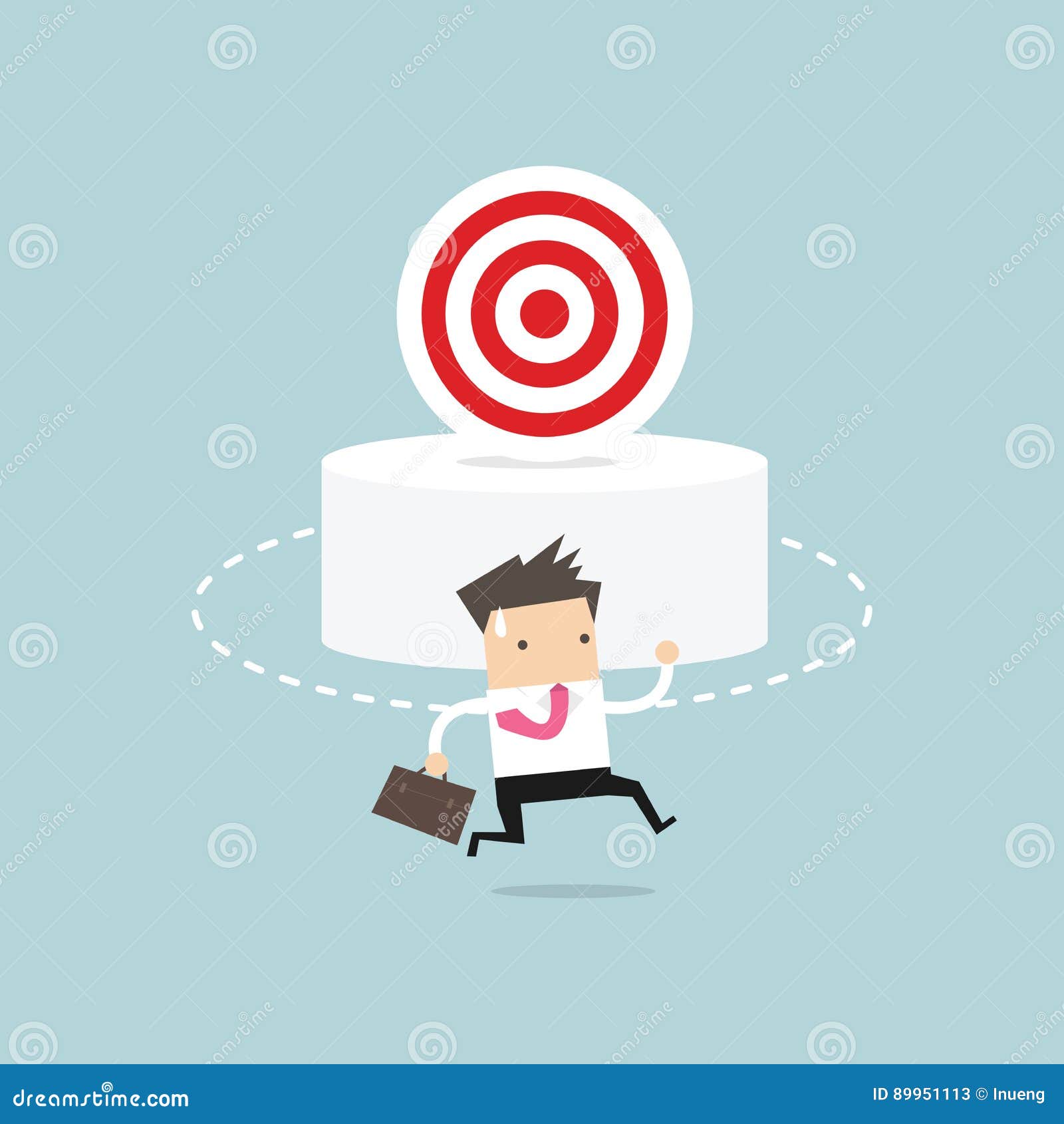 Businessman Running Around the Target Stock Vector - Illustration of ...