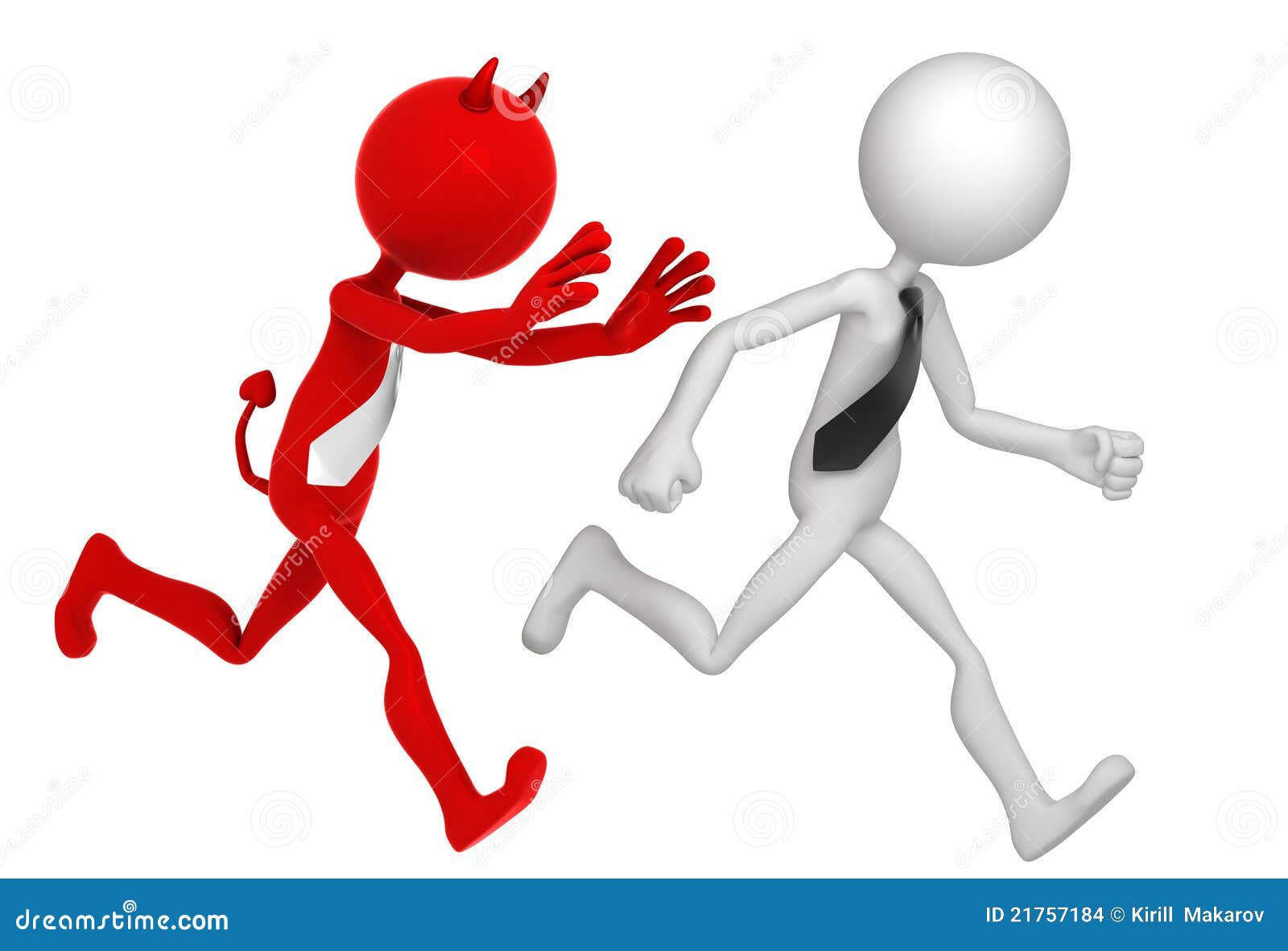 Businessman Running Away from Businessdevil Stock Illustration ...