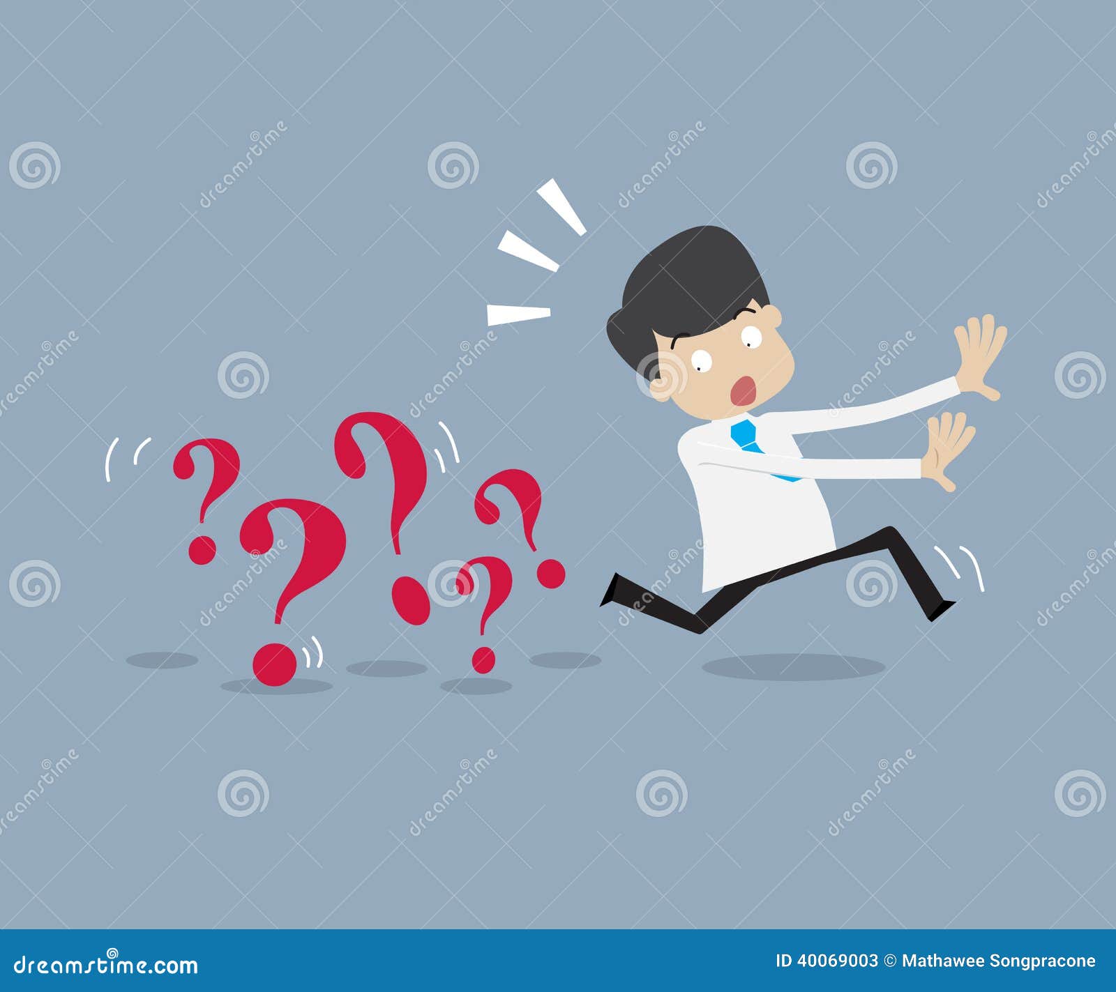 Businessman Running Away from Problem Stock Vector - Illustration of ...
