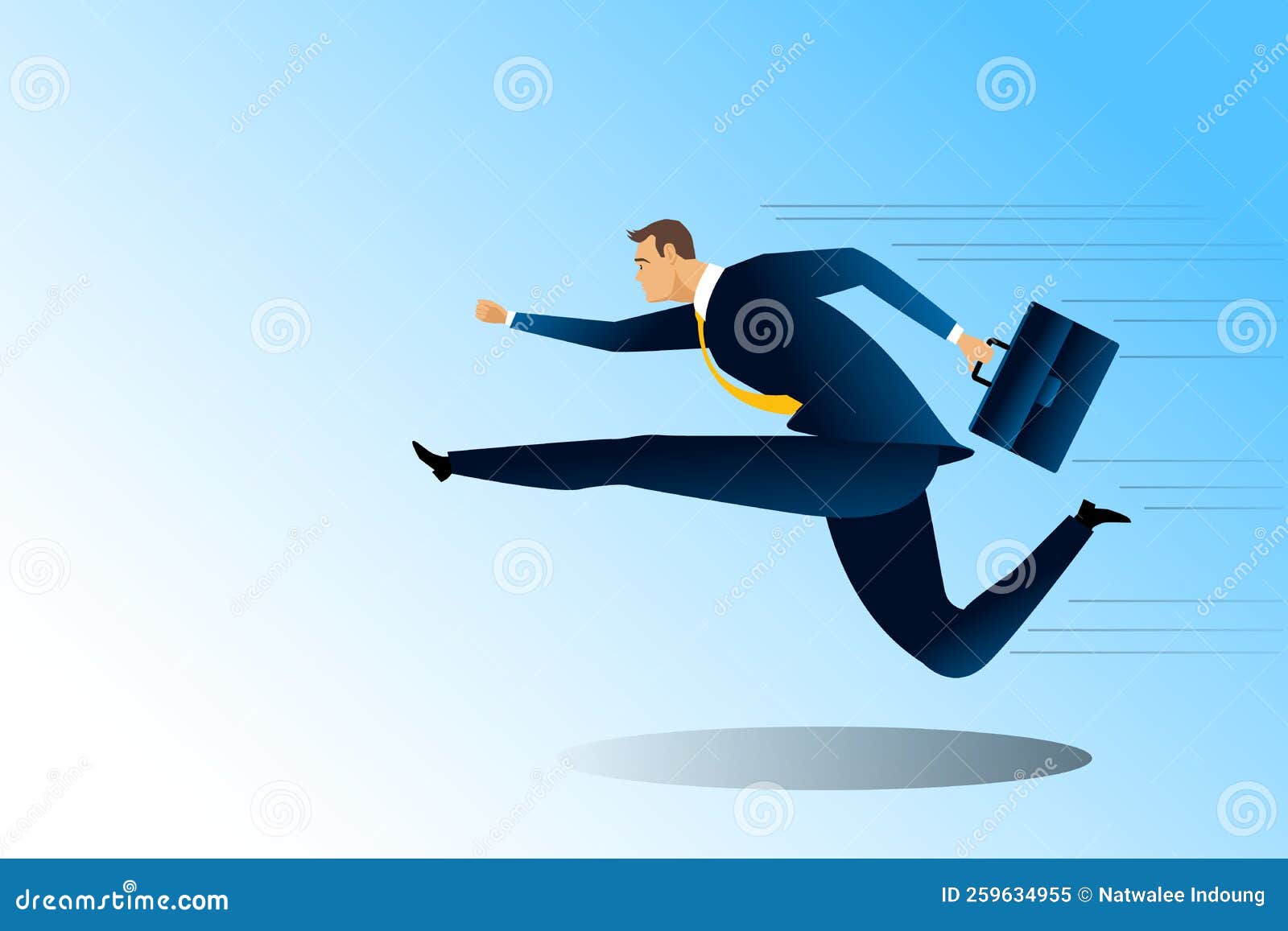 Businessman Running on Blue Background. Flat Design Stock Vector ...