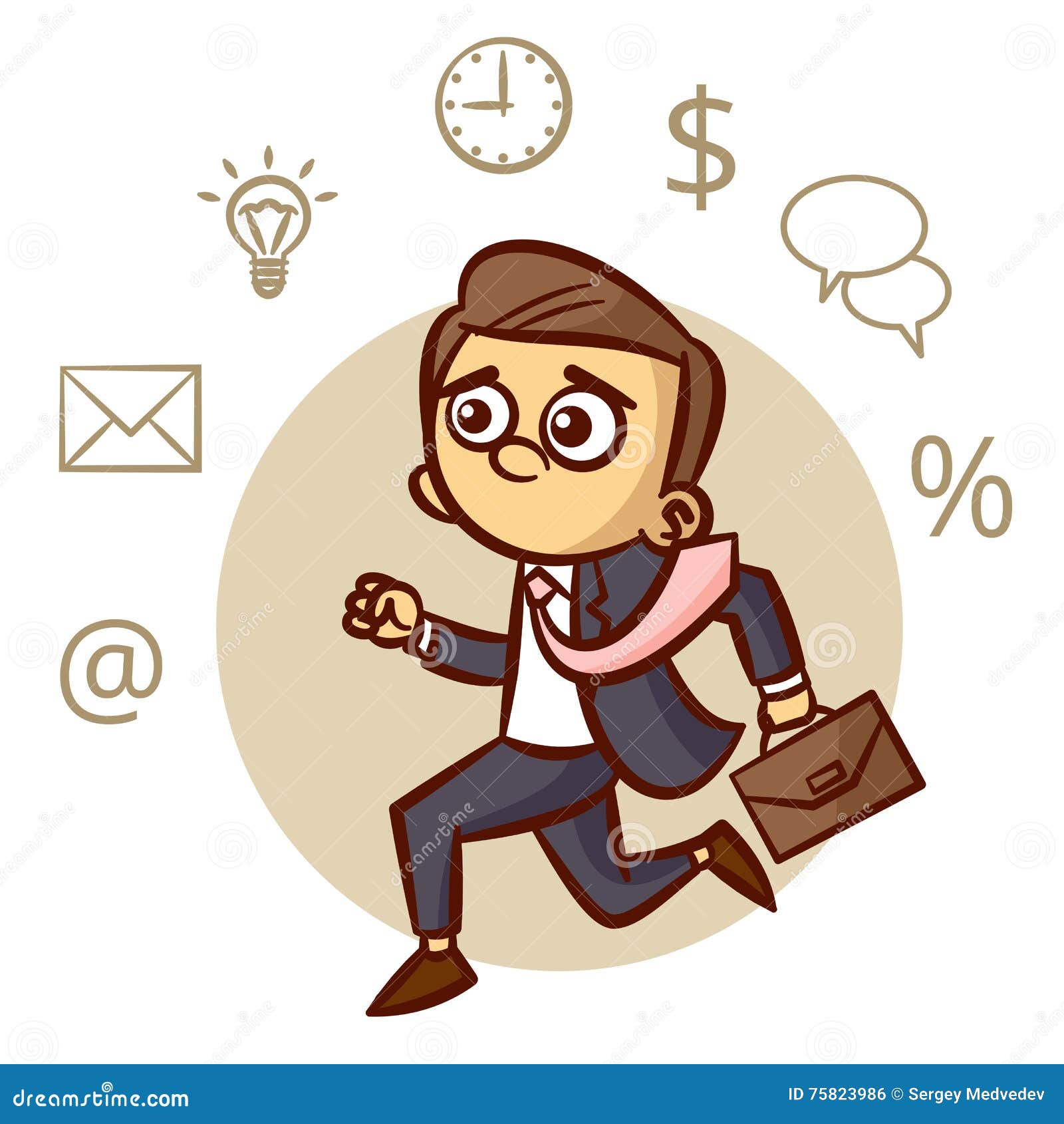 Businessman Running with Briefcase Stock Vector - Illustration of ...