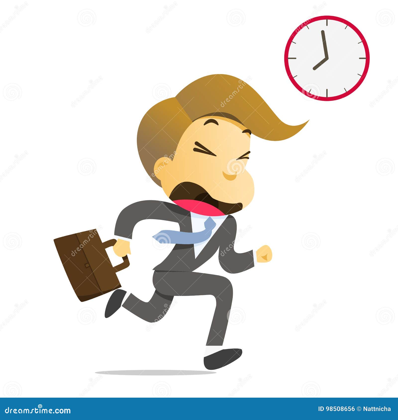 Businessman Running with Briefcase Late To Work Stock Vector ...