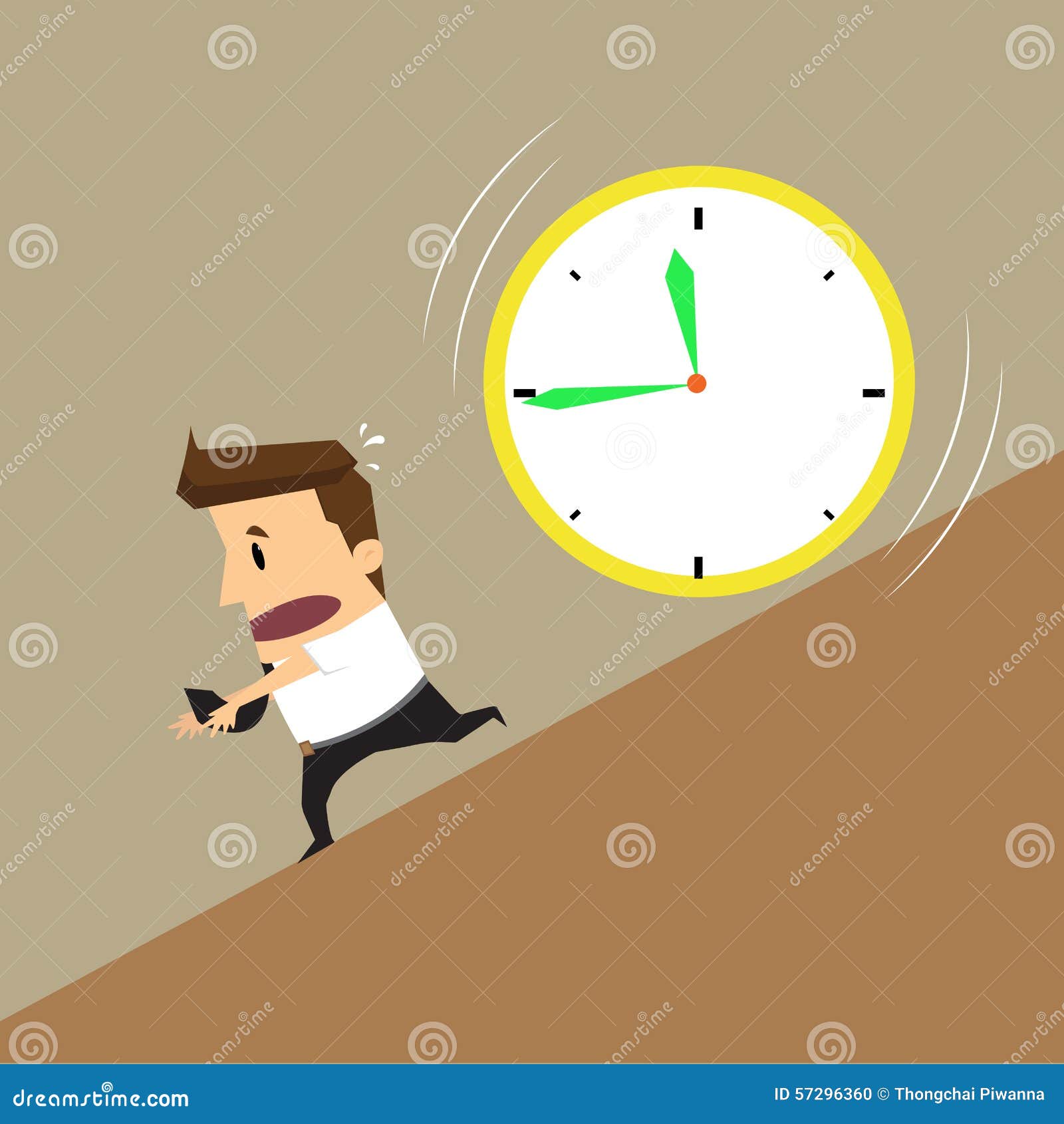 Businessman Running Clock Attack Stock Vector - Illustration of paying ...