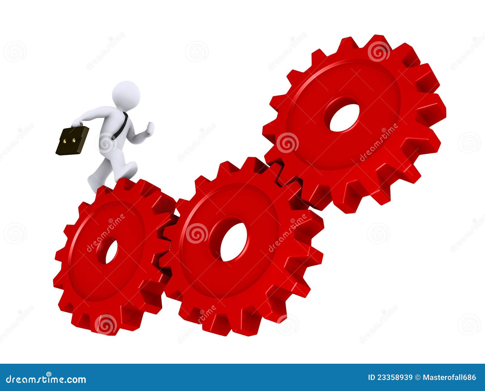Businessman Running on Cogs Stock Illustration - Illustration of speed ...