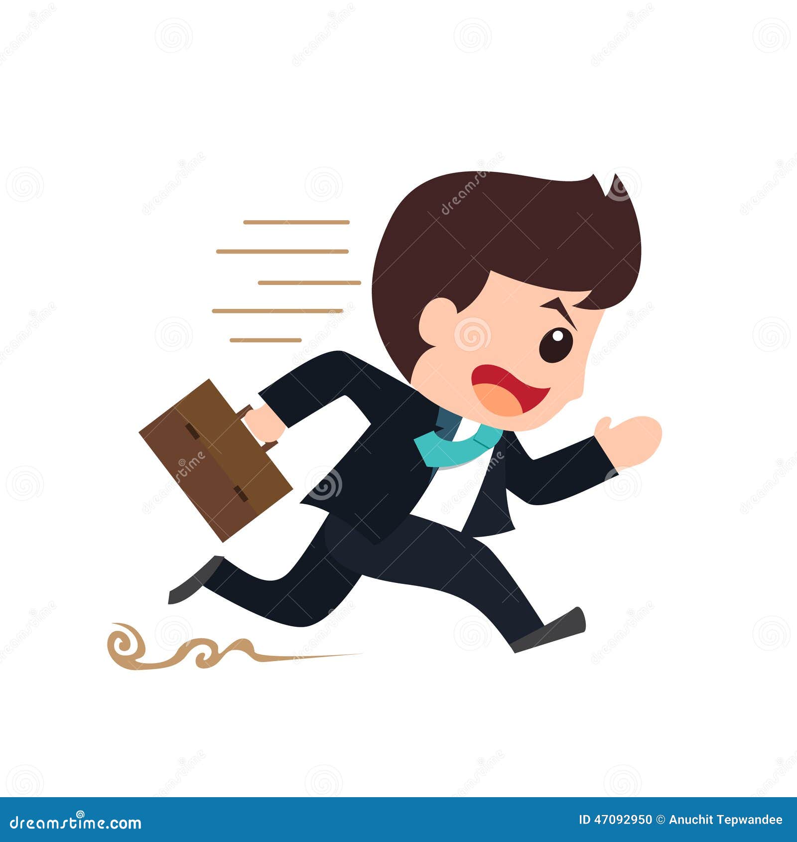Businessman Running Commitment Cartoon Stock Vector - Illustration of ...