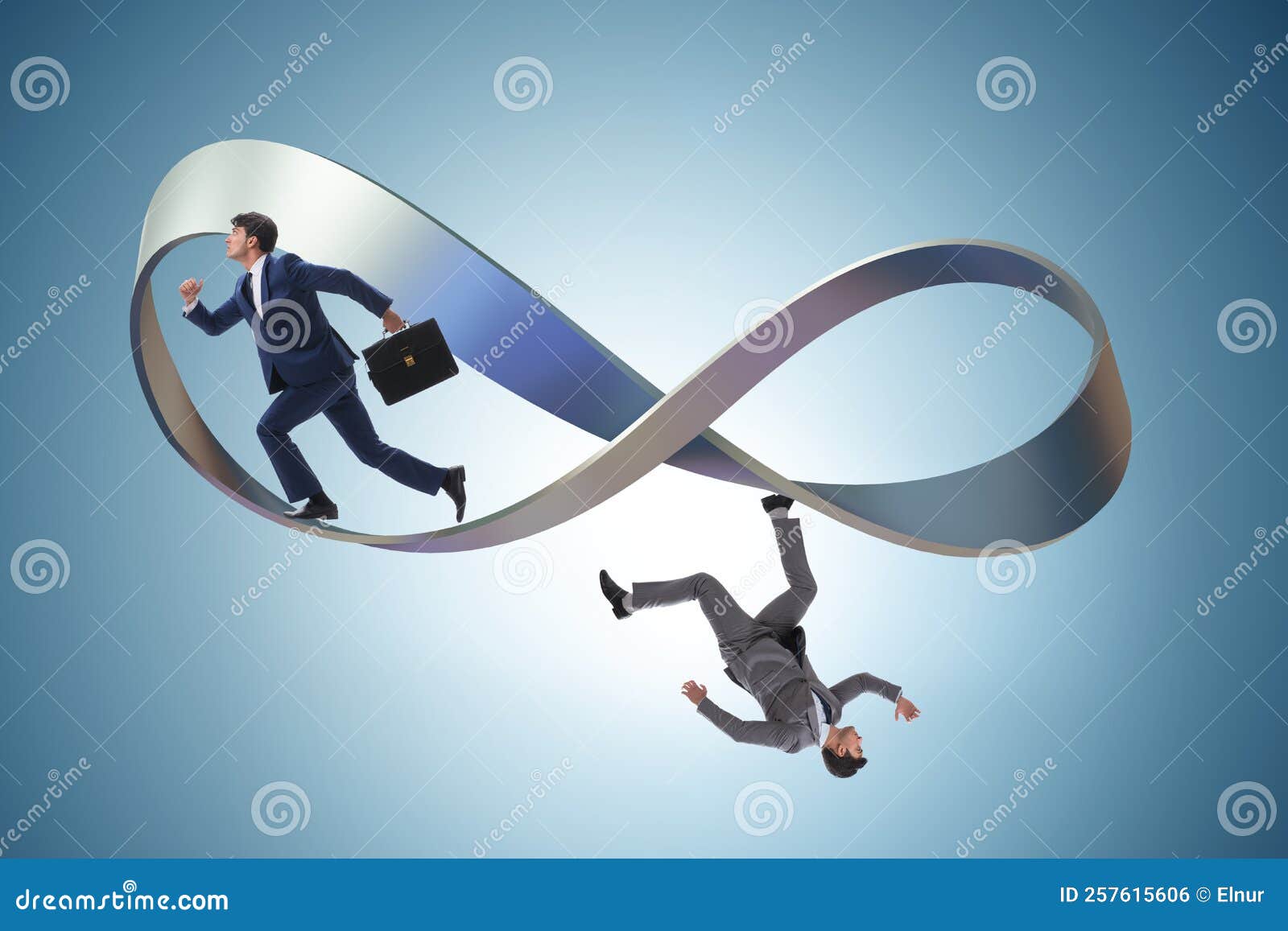 Businessman Running on the Endless Loop Stock Photo - Image of ...