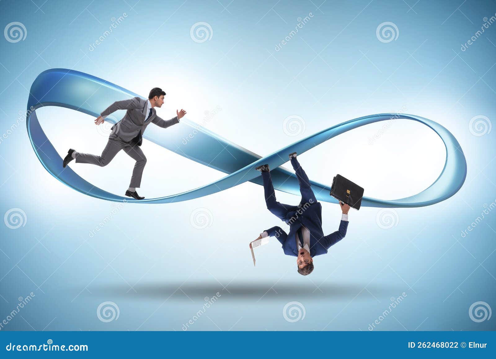 Businessman Running on the Endless Loop Stock Photo - Image of circle ...