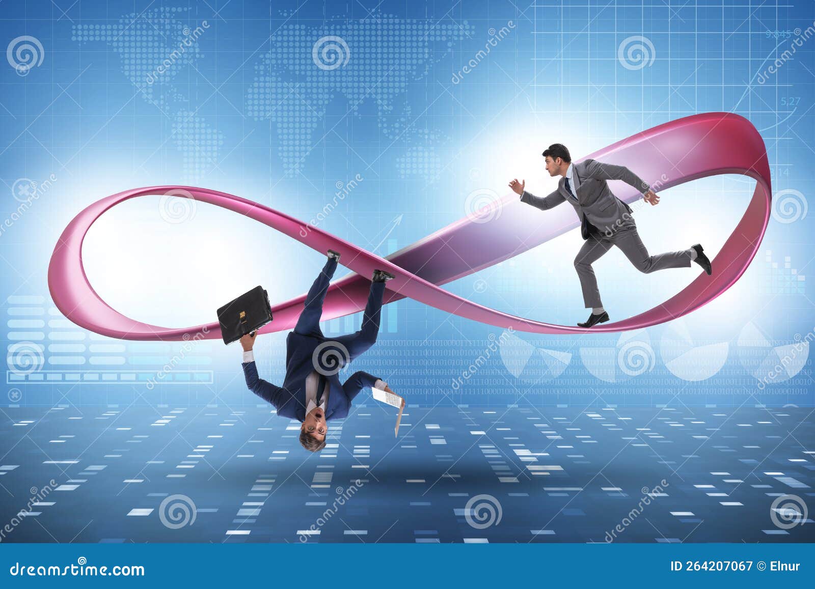 Businessman Running on the Endless Loop Stock Image - Image of eternity ...