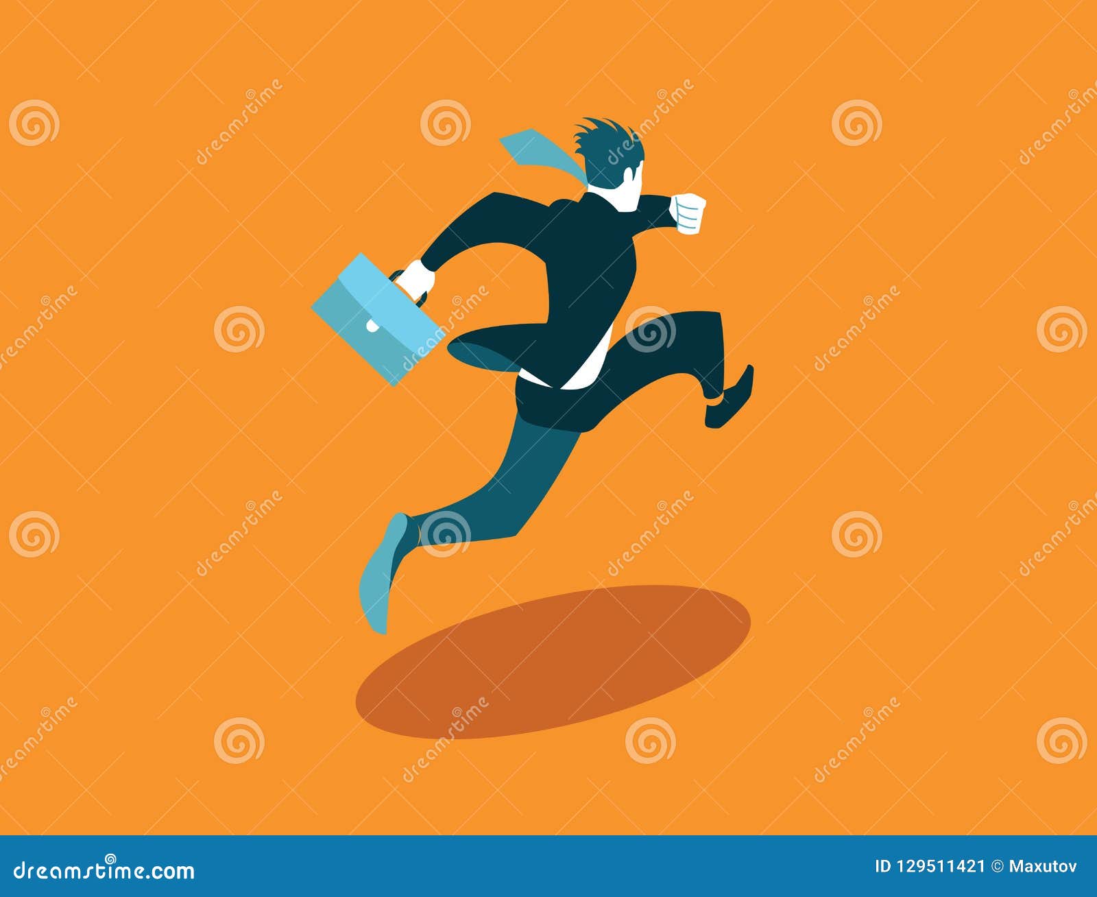 Businessman Running Forward To Success. Stock Vector - Illustration of ...