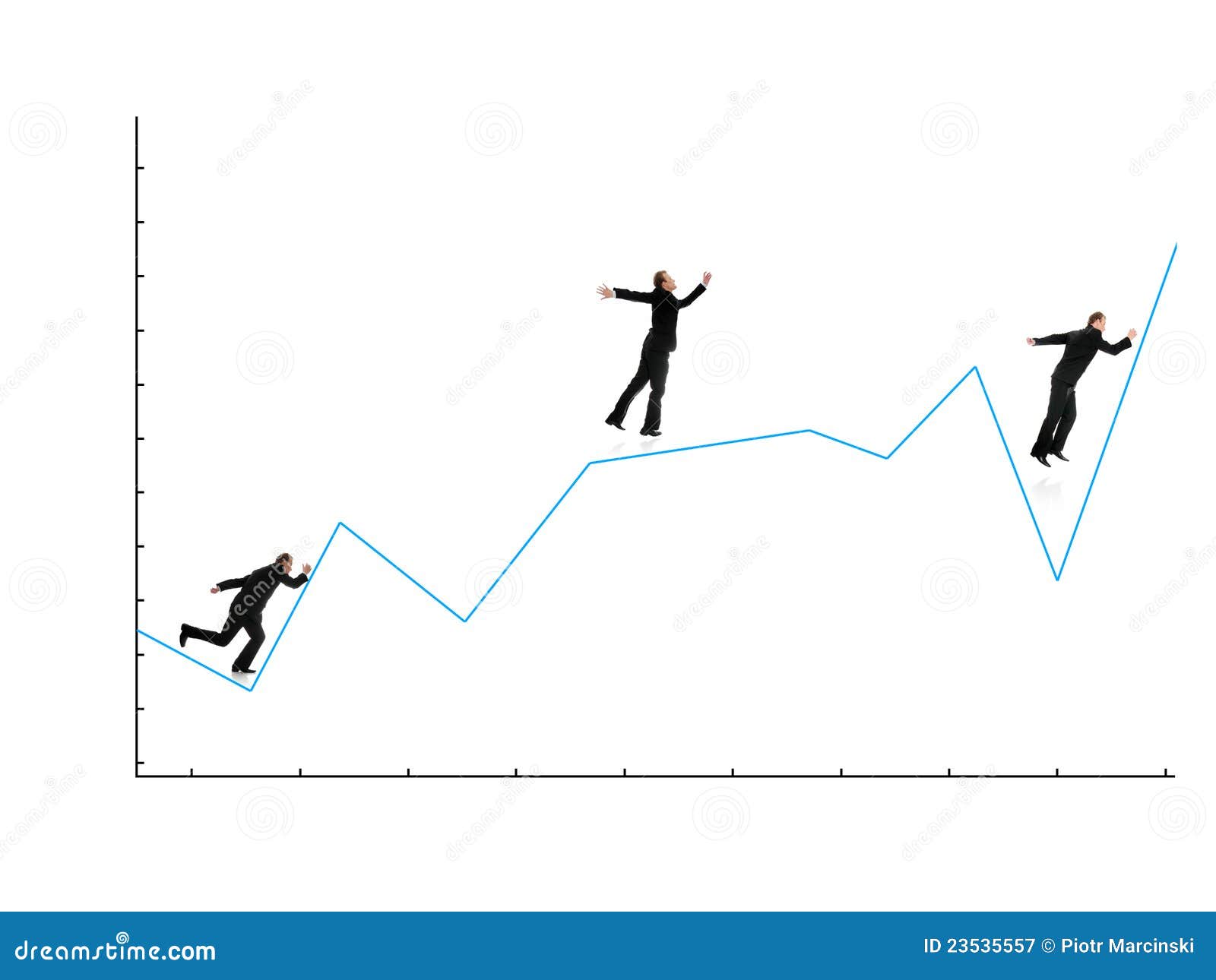 Businessman Running on Graph Stock Illustration - Illustration of graph ...