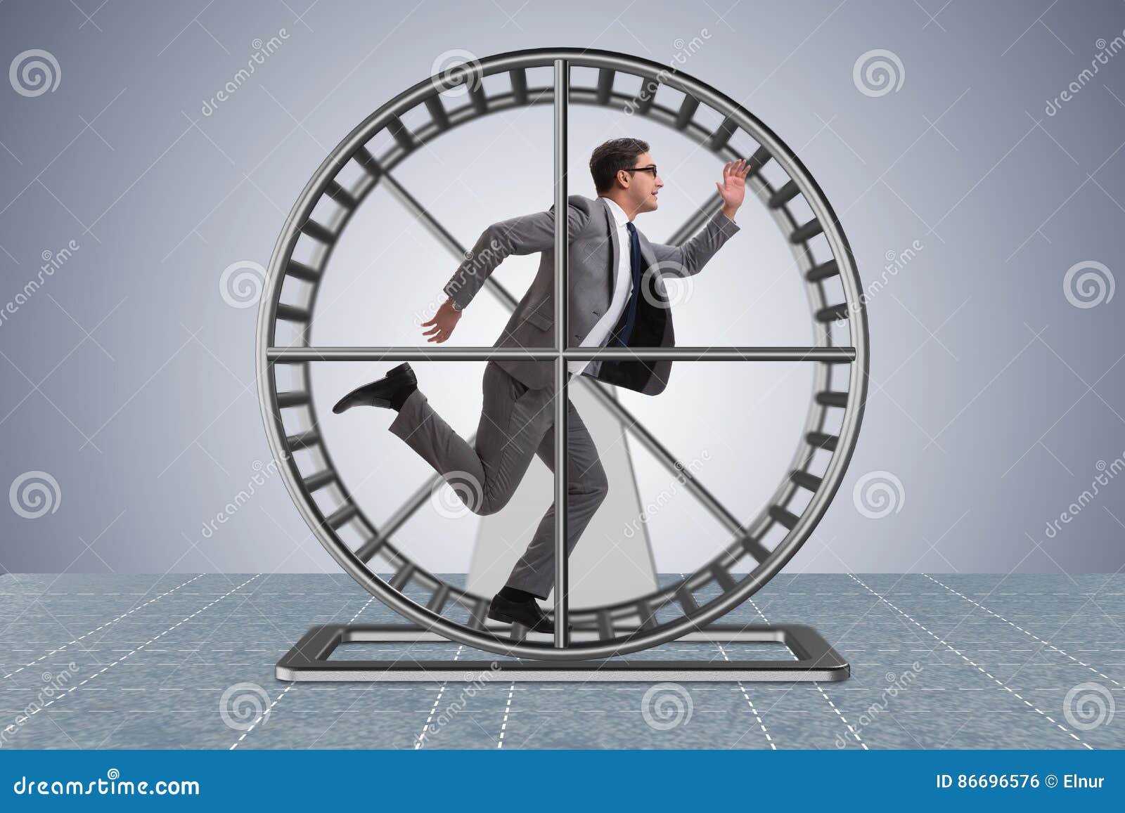 The Businessman Running on Hamster Wheel Stock Photo - Image of fatigue ...
