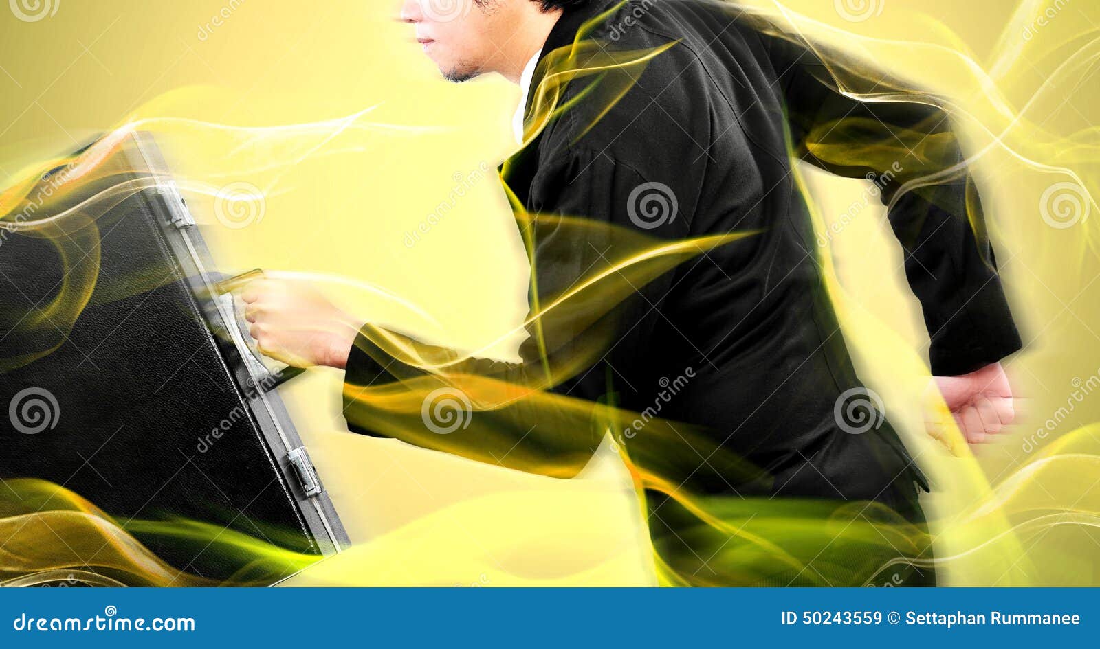 Businessman Running High Speed for His Target before Competitor Stock ...