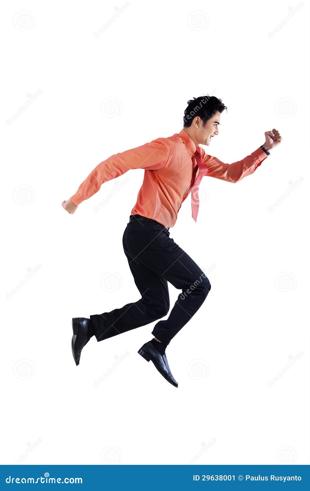 Businessman Running Isolated on White Stock Image - Image of hispanic ...