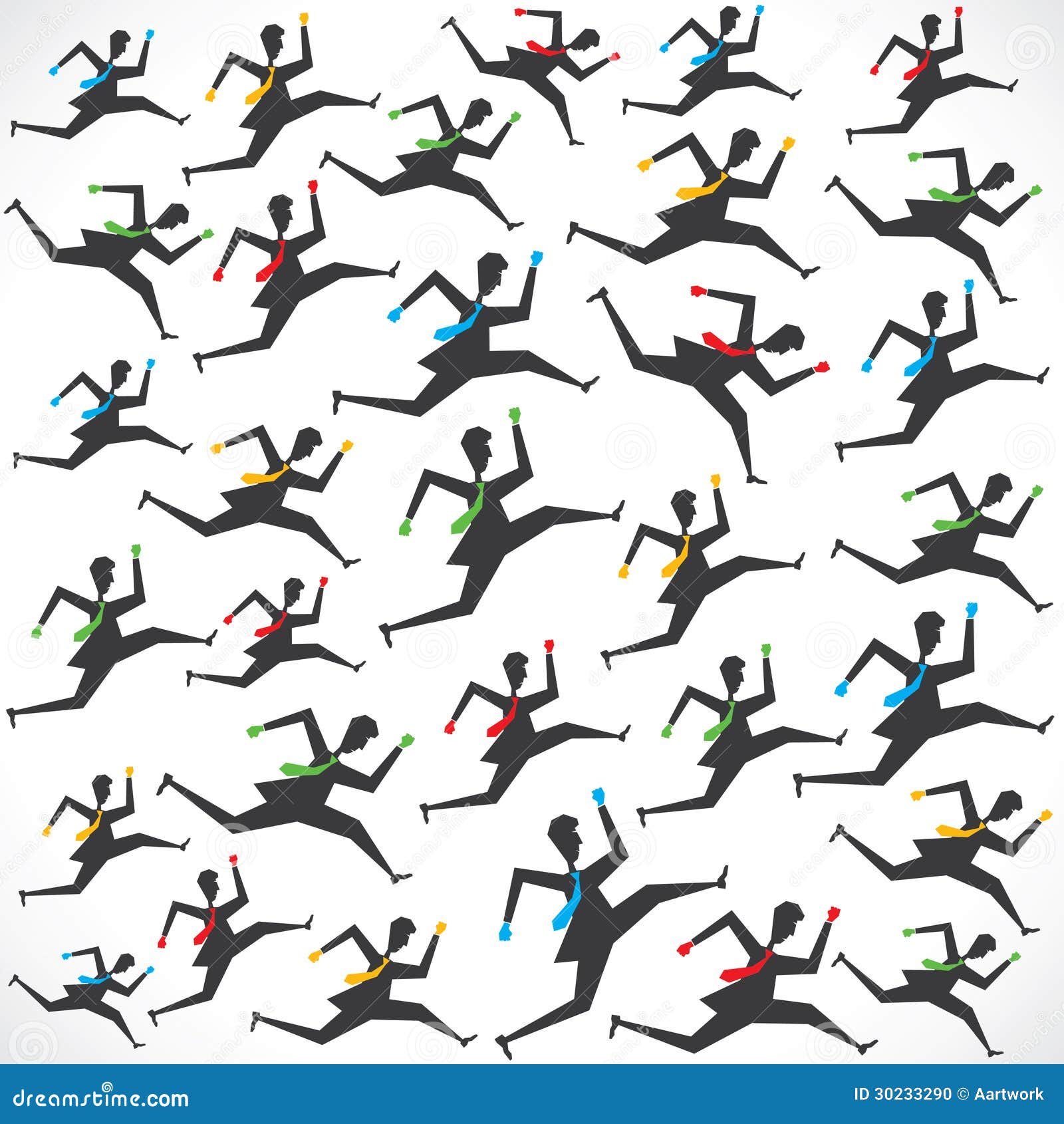 Businessman Running Man Pattern Background Stock Vector - Illustration ...
