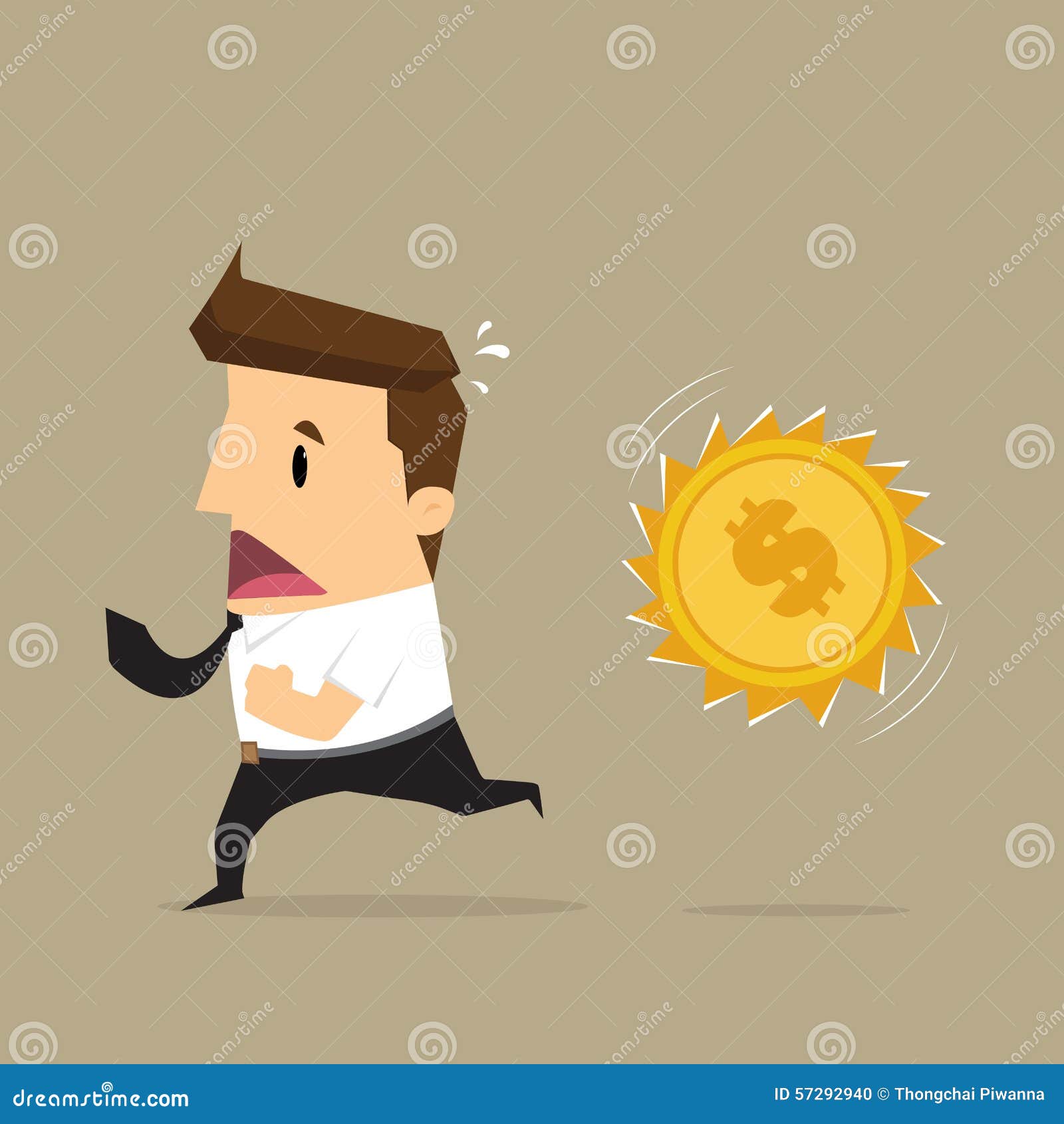 Businessman Running Money Attack Stock Vector - Illustration of ...