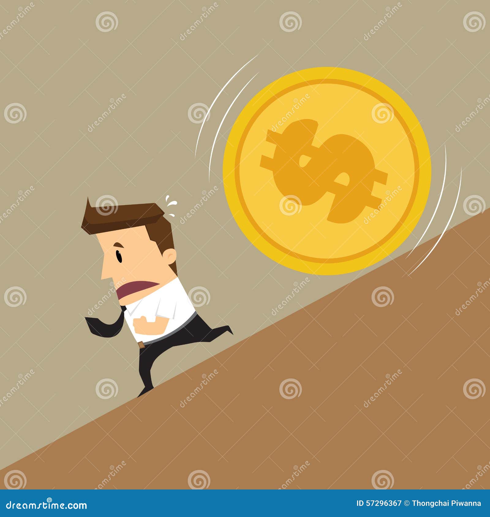 Businessman Running Money Attack Stock Vector - Illustration of dead ...